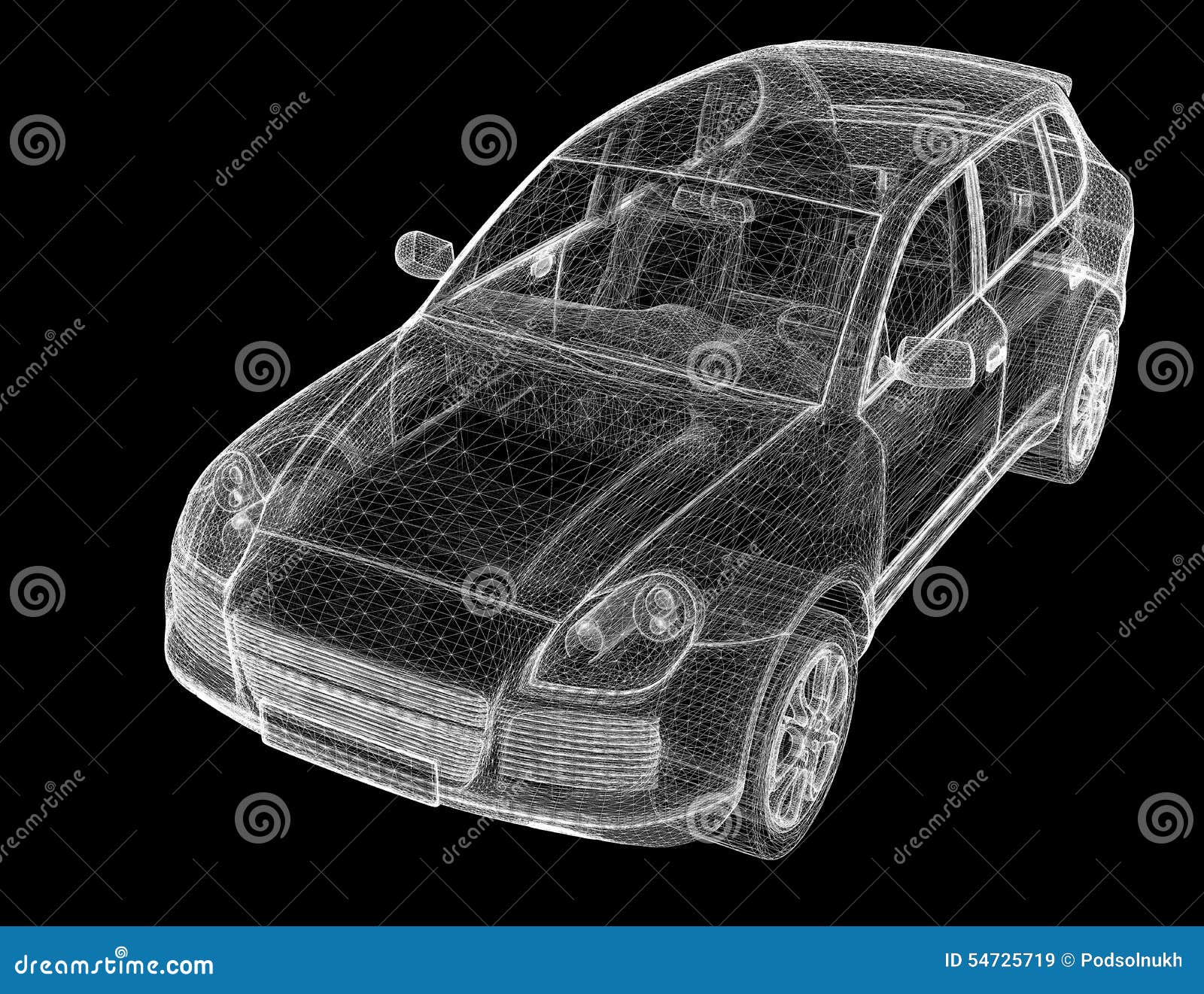 Car 3D model stock illustration. Illustration of modern - 54725719