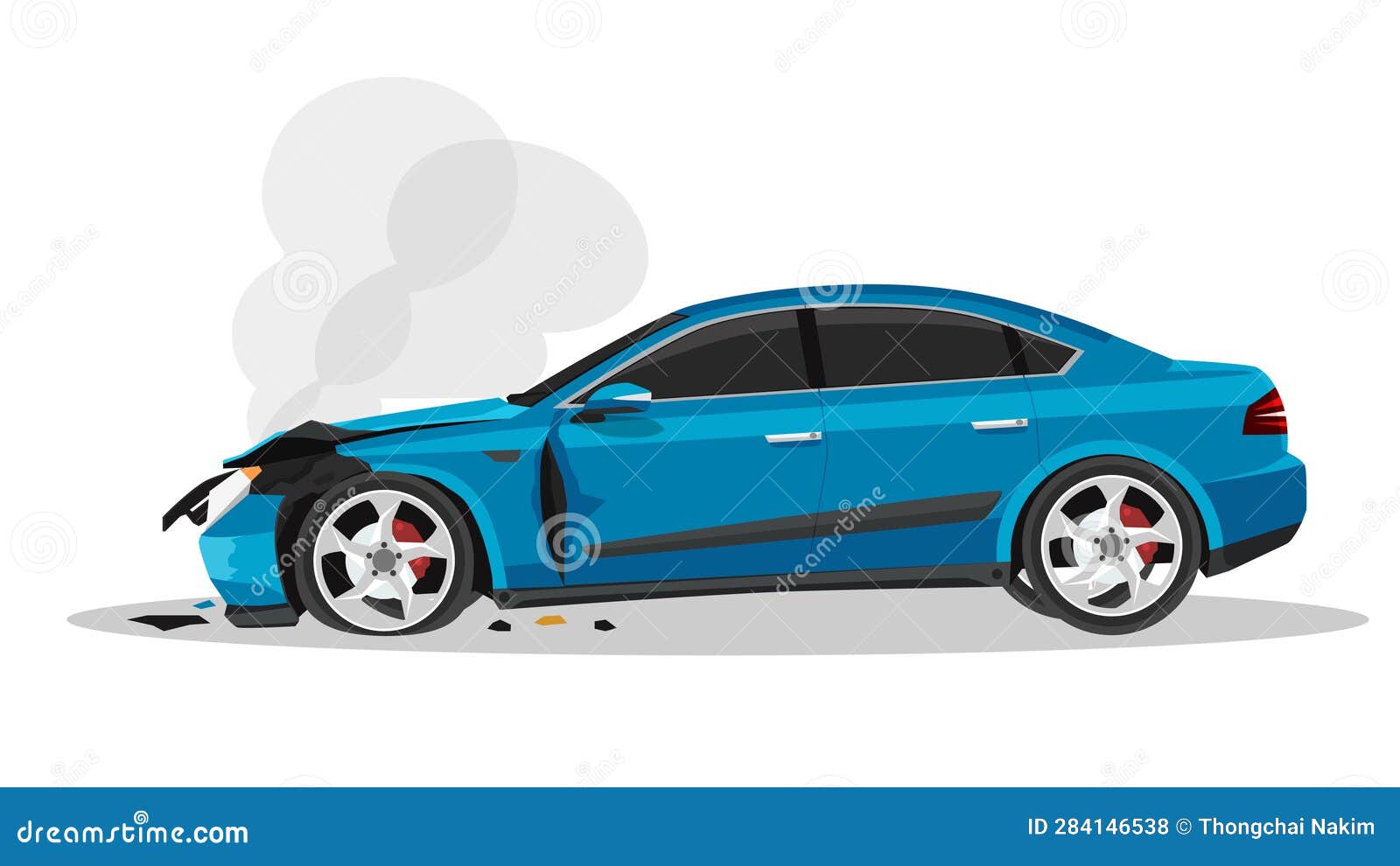 Cars that Have Been Damaged from the Front. Stock Vector - Illustration ...
