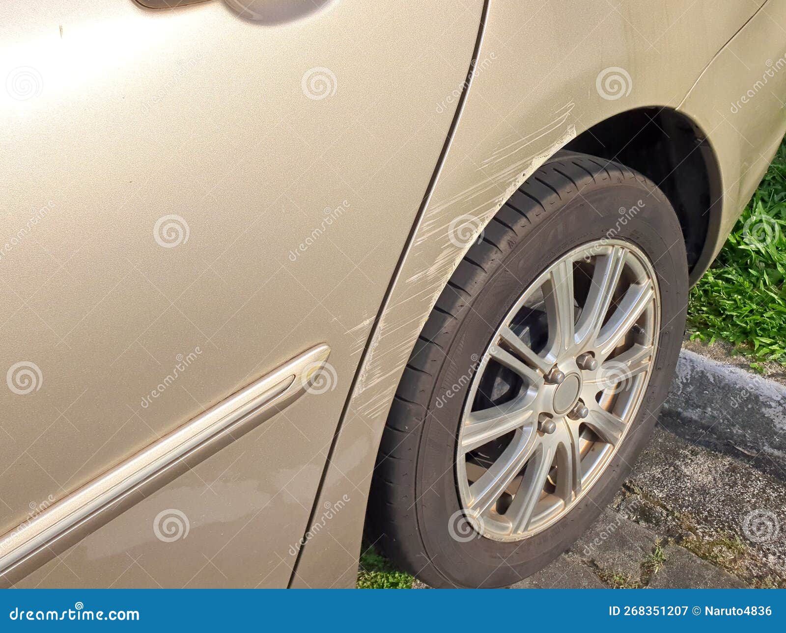 Car with damage stock image. Image of side, road, dent - 268351207