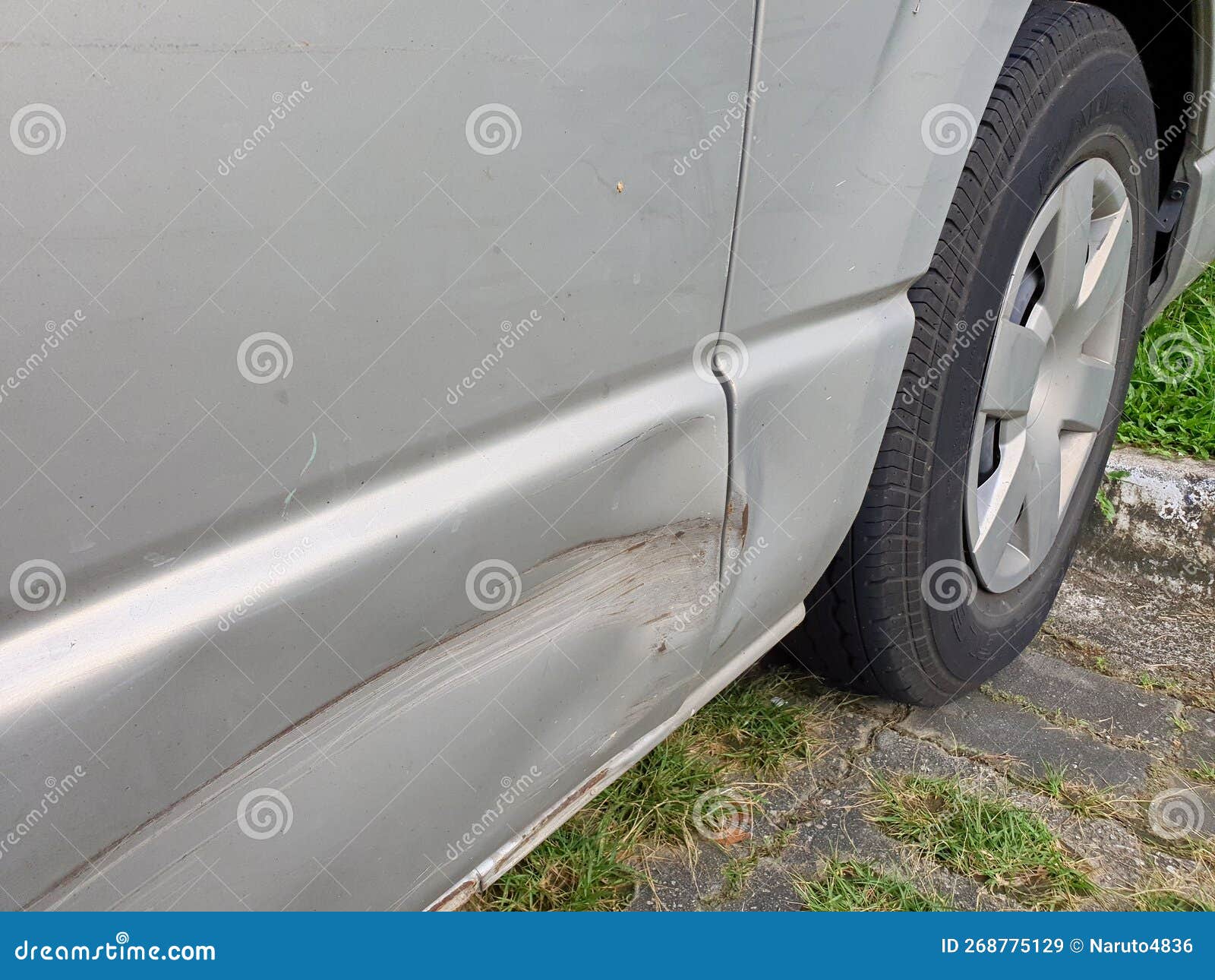 Car with damage stock image. Image of fender, damage - 268775129