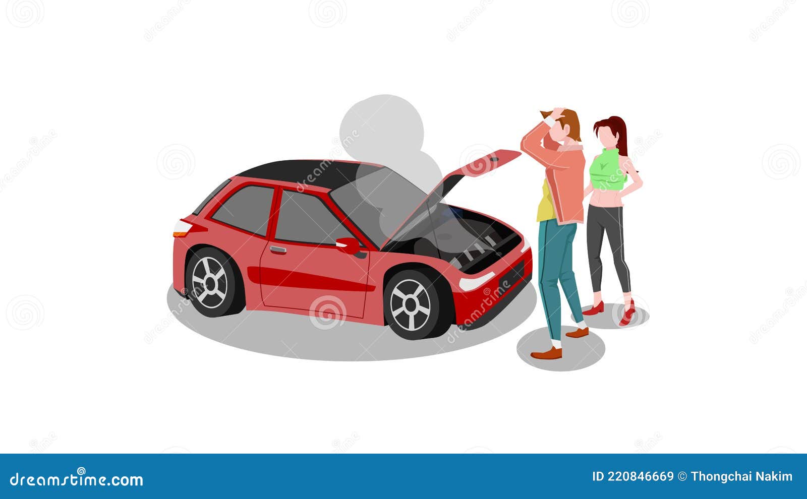 Car Radiator Overheating And Smoke With A High Temperature Signal ...