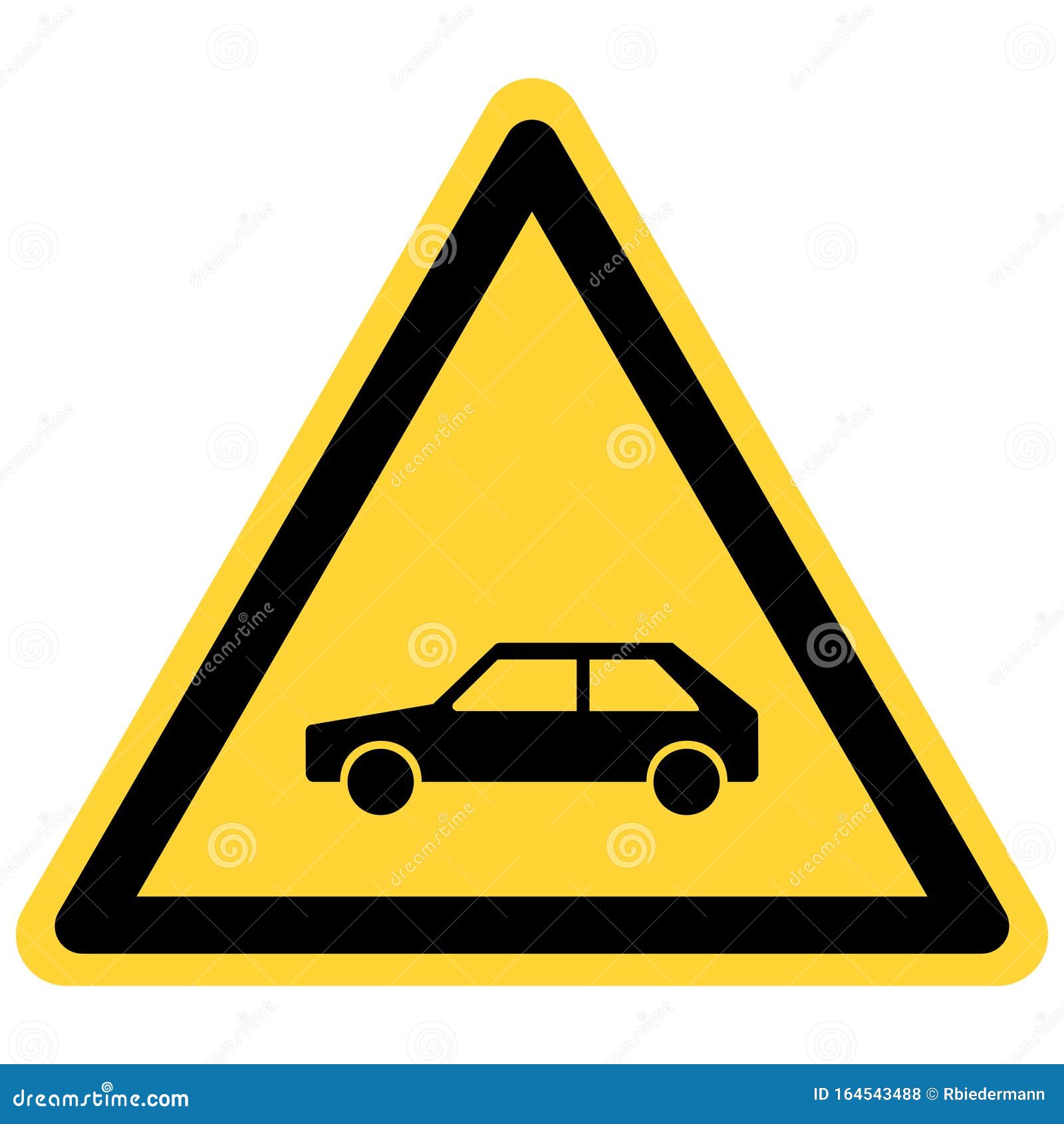 Car and danger sign stock vector. Illustration of lateral - 164543488