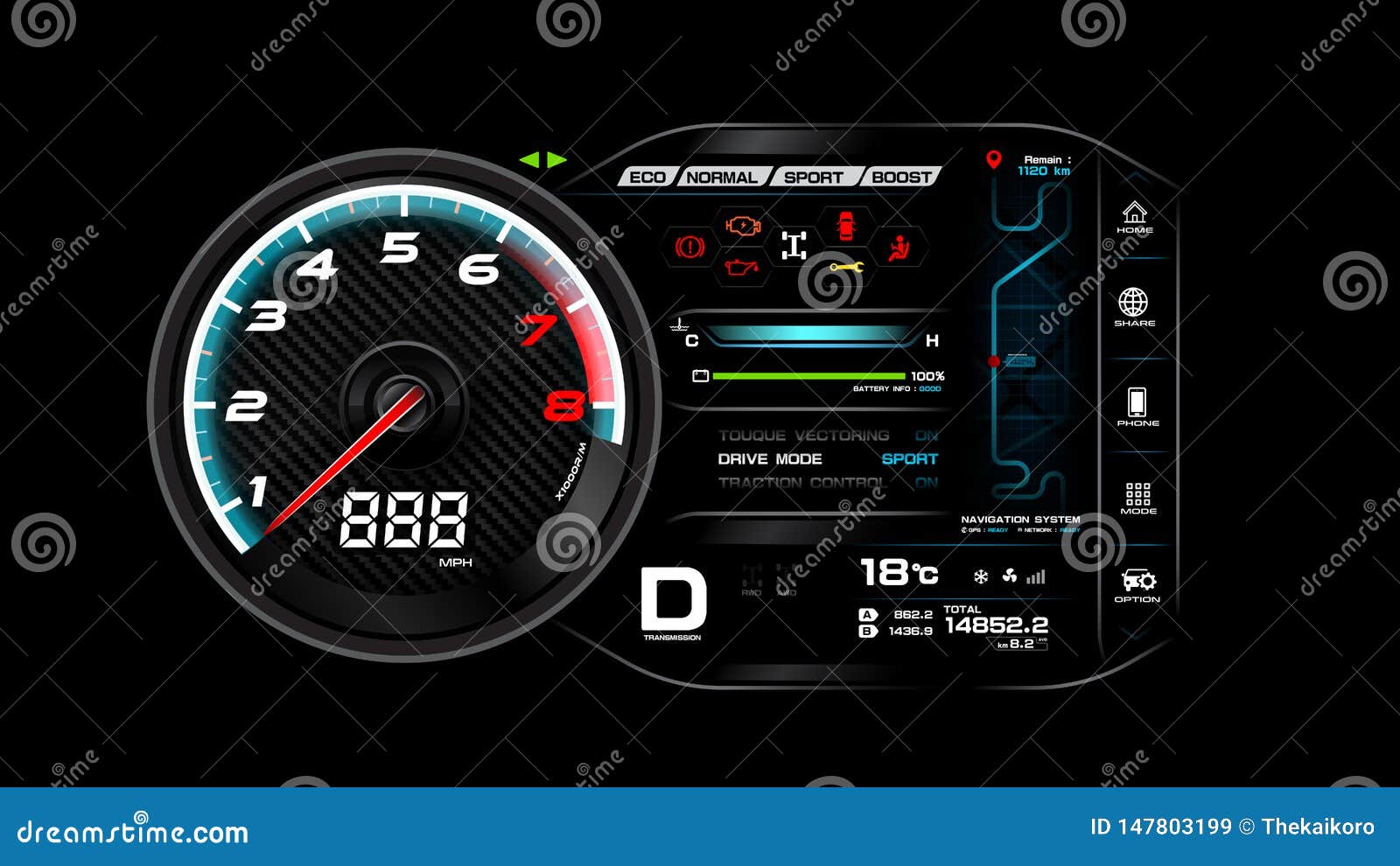 Car Dash Board Vector Illustration Eps 10 006 Stock Illustration ...
