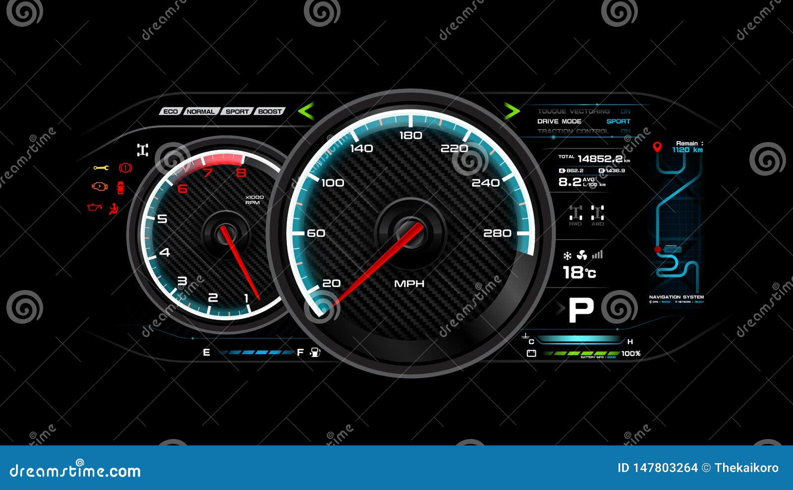 Car Dash Board Vector Illustration Eps 10 009 Stock Vector ...