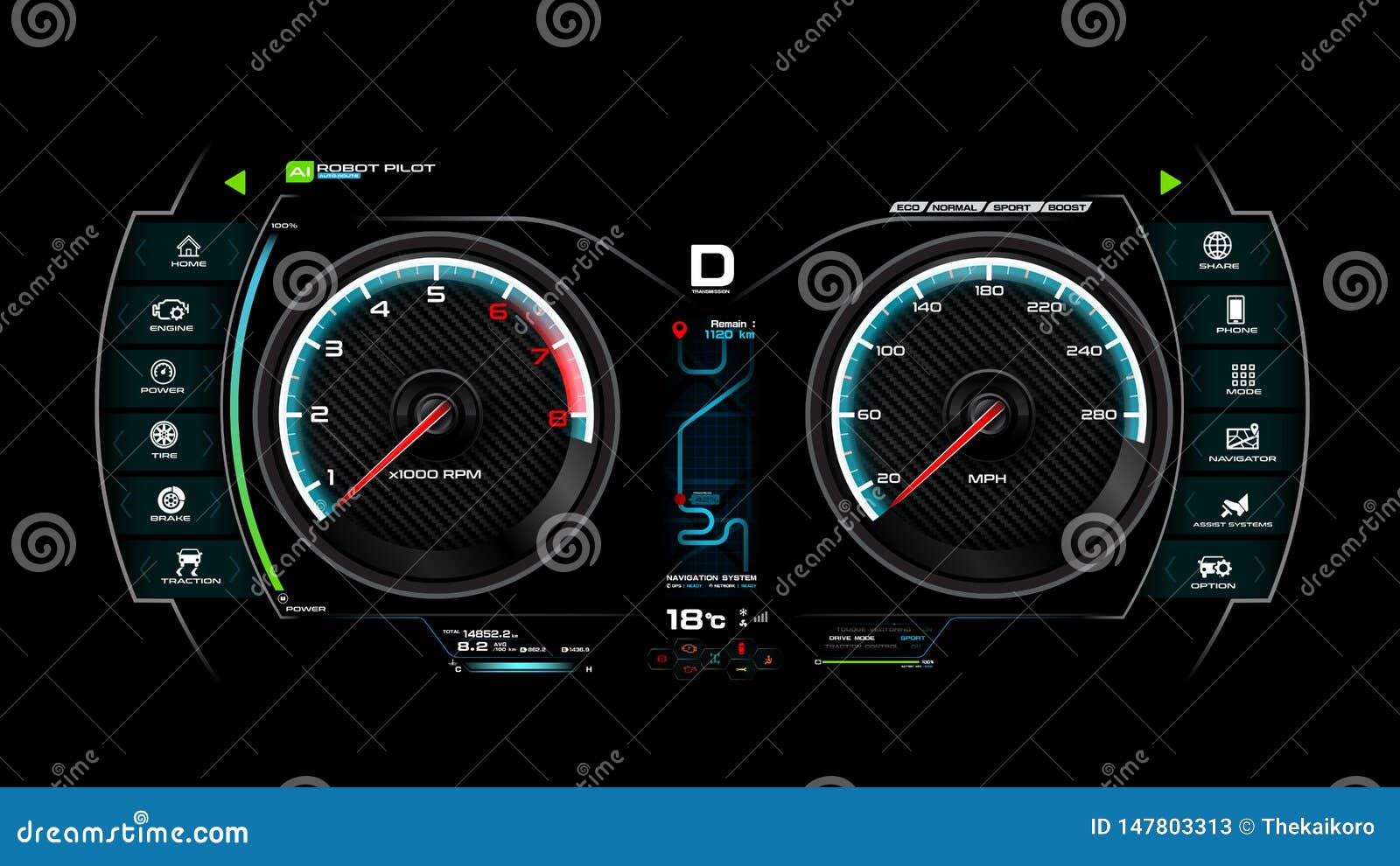 Car Dash Board Vector Illustration Eps 10 007 Stock Illustration ...