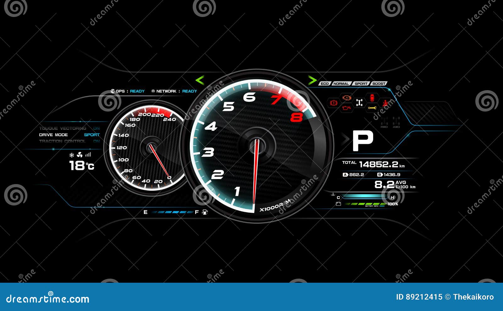 Car Dash Board Vector Illustration Eps 10 004 Stock Vector ...