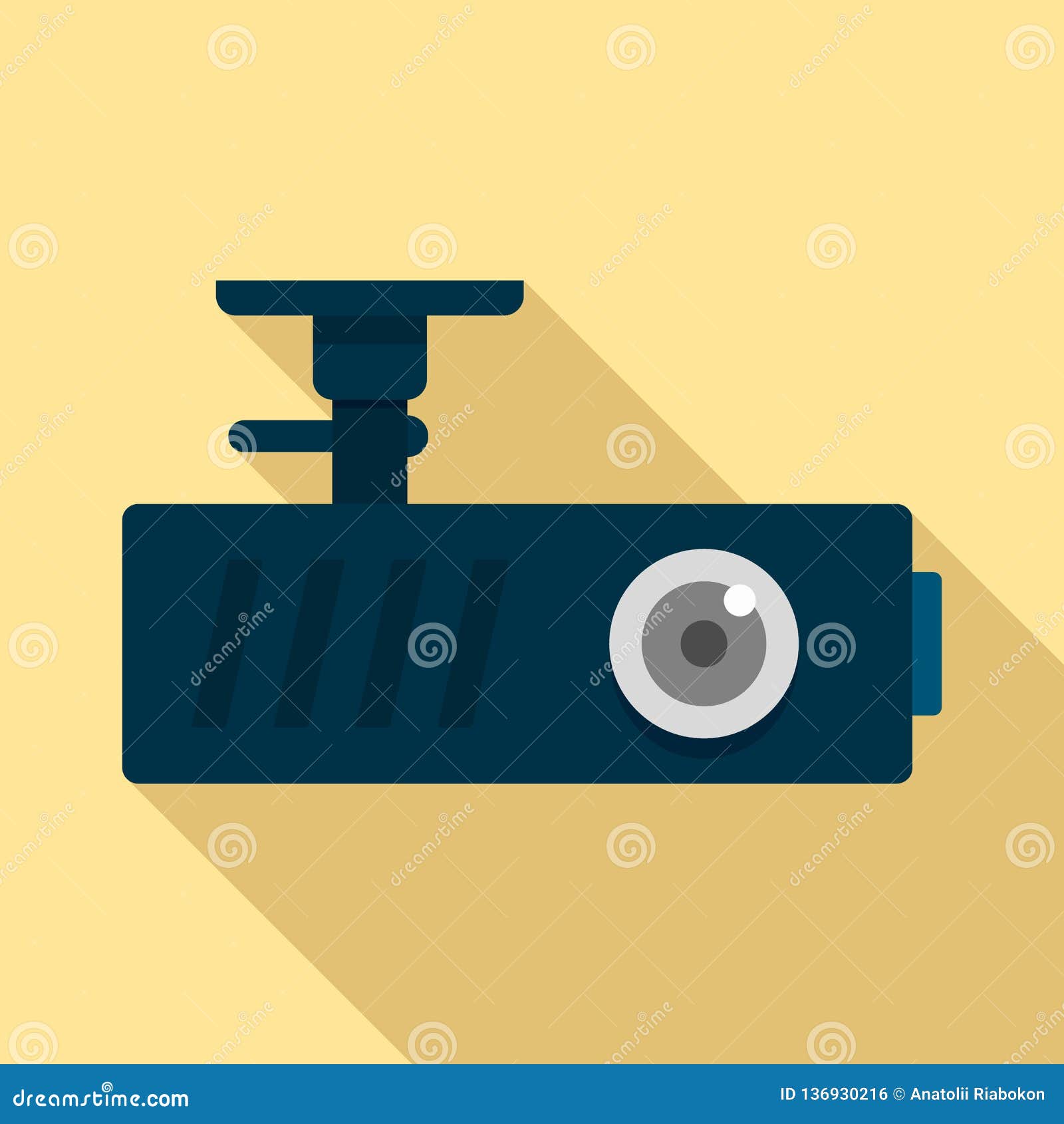 Car Dash Cam Icon, Flat Style Stock Vector - Illustration of angle ...