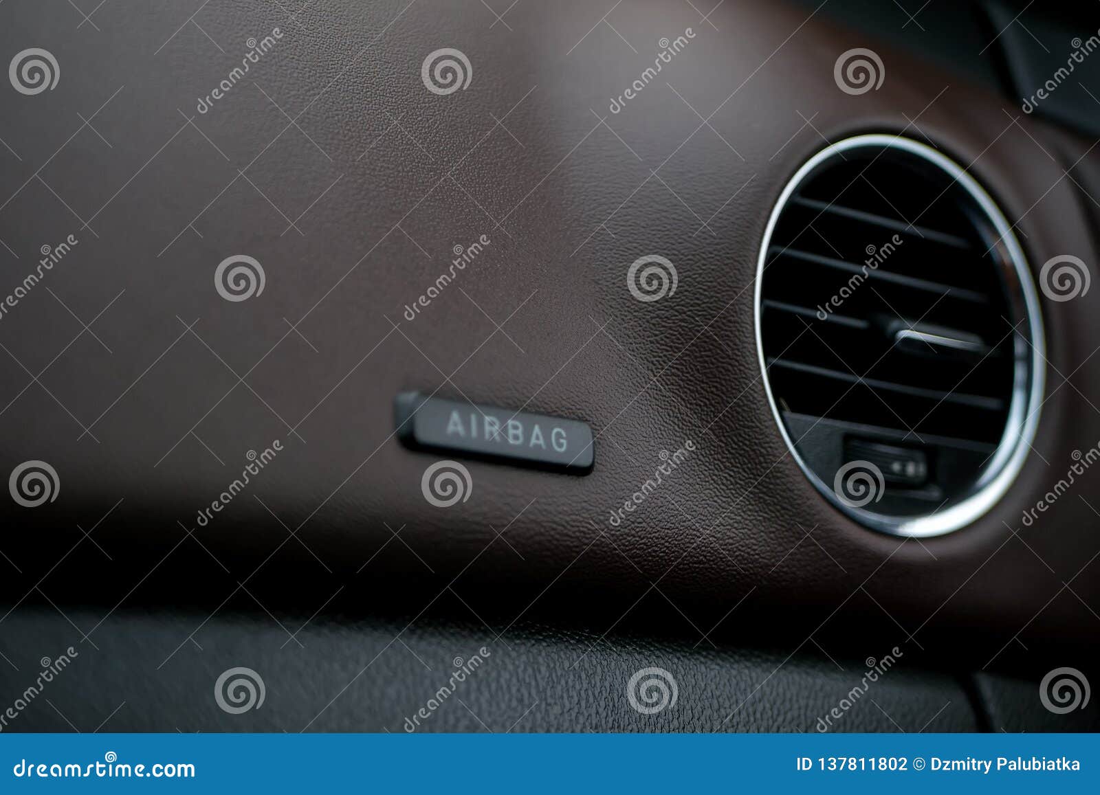 Car Dashboard. Air Conditioning System and Airbag Panel Stock Photo ...