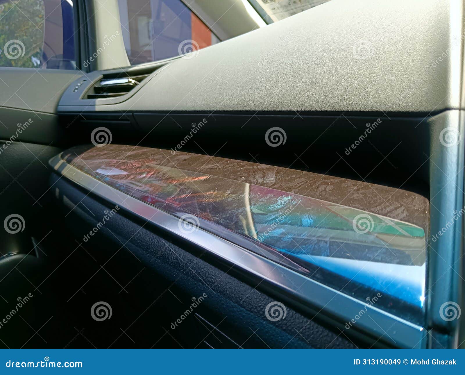 Car Dashboard. Air Conditioning System and Airbag Panel. Interior ...