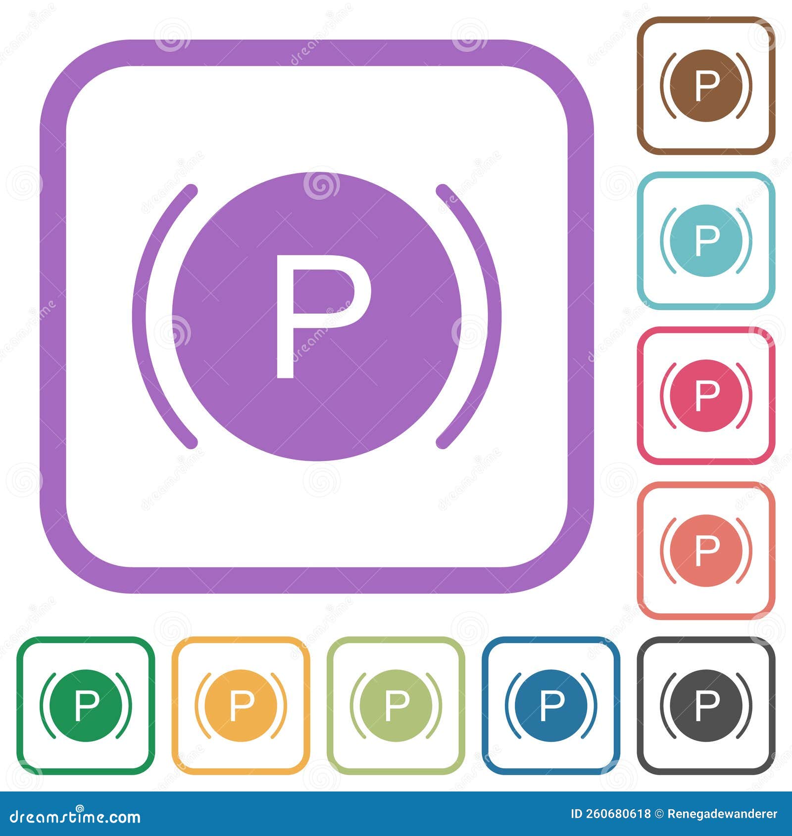 Car Dashboard Brake Warning Indicator Simple Icons Stock Vector ...