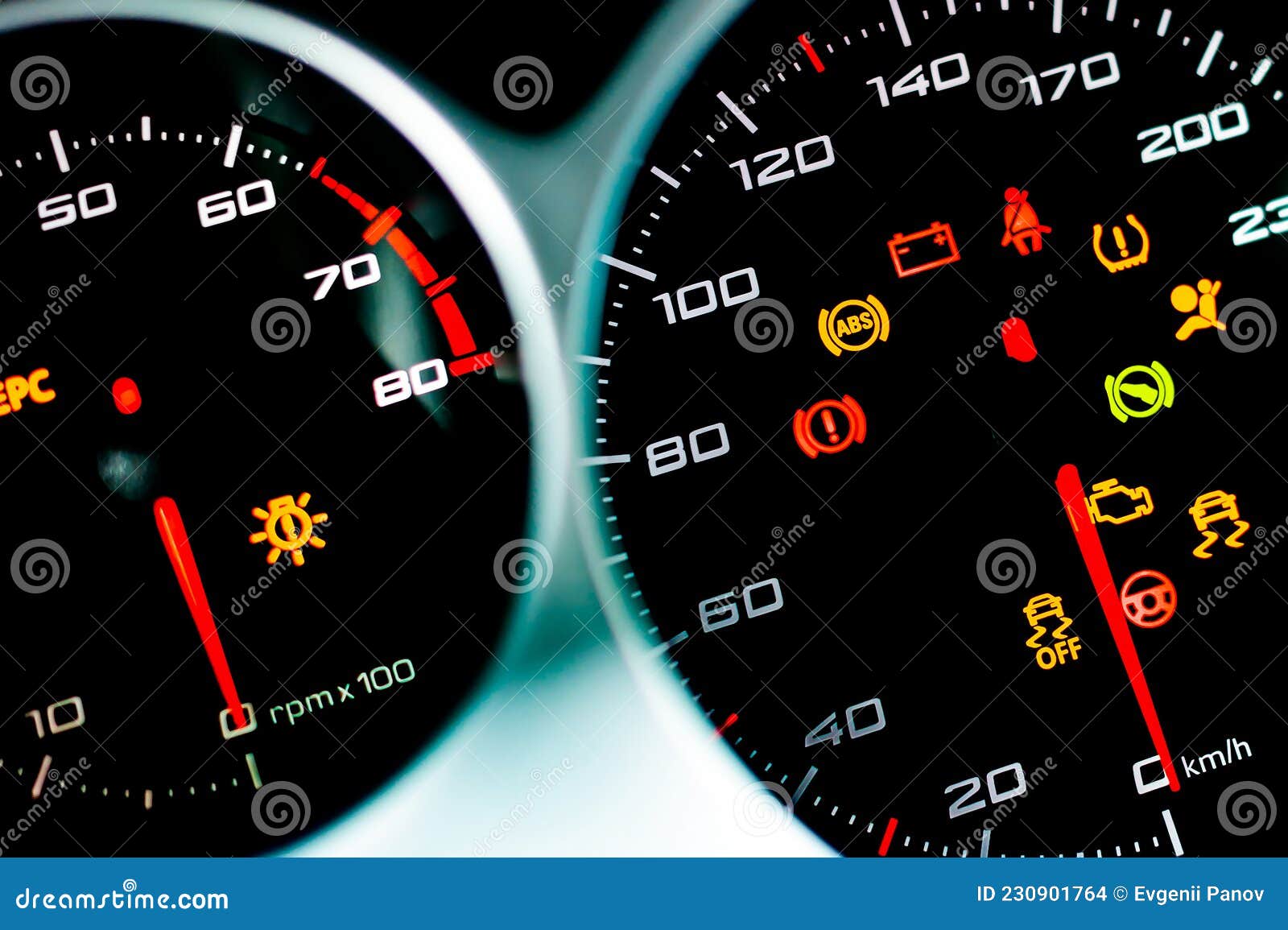 Car dashboard. stock photo. Image of dial, check, interior - 230901764