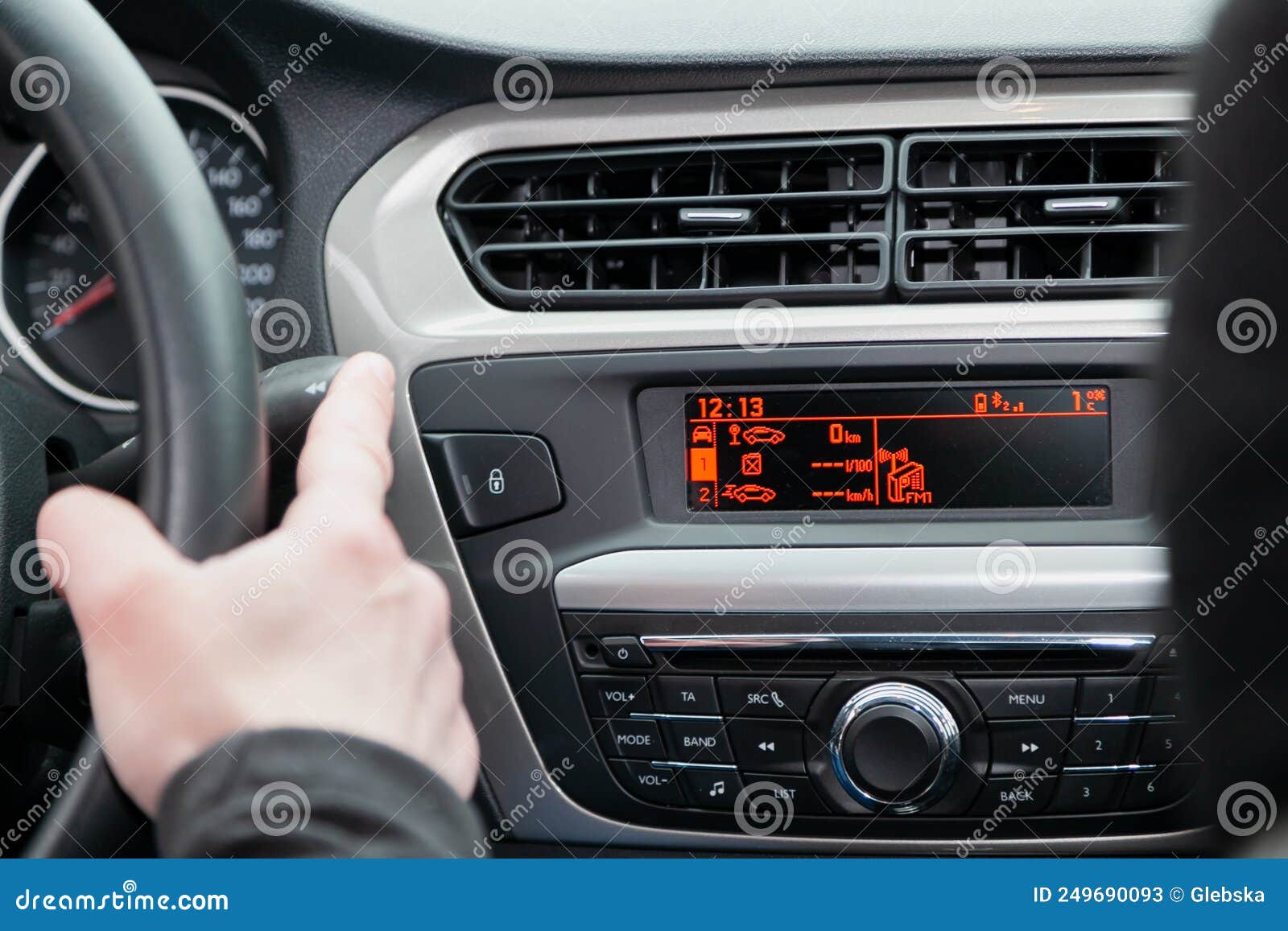 Car dashboard close-up stock image. Image of heating - 249690093
