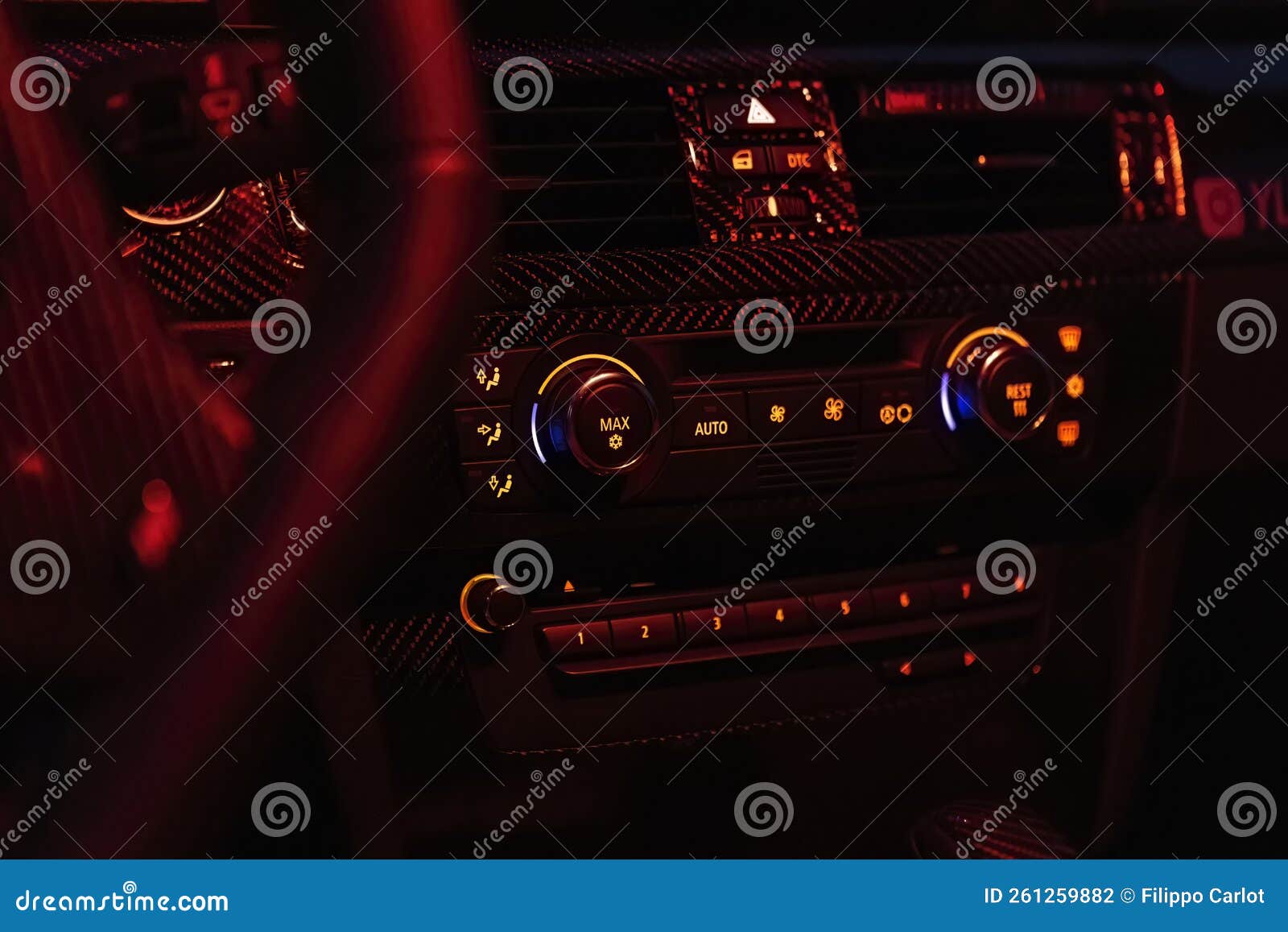 Car Dashboard Dark Ventilation Control Panel Stock Photo - Image of ...