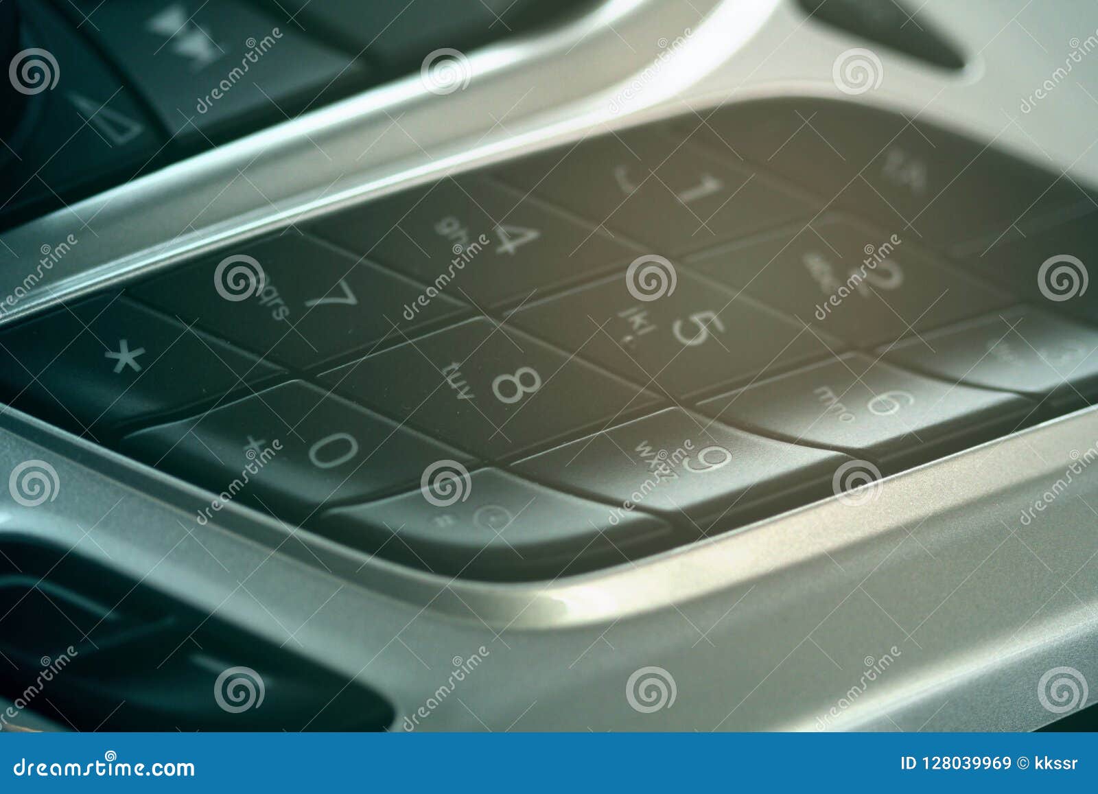 Car Dashboard Dial Pad beside Audio Control Buttons Stock Image - Image ...