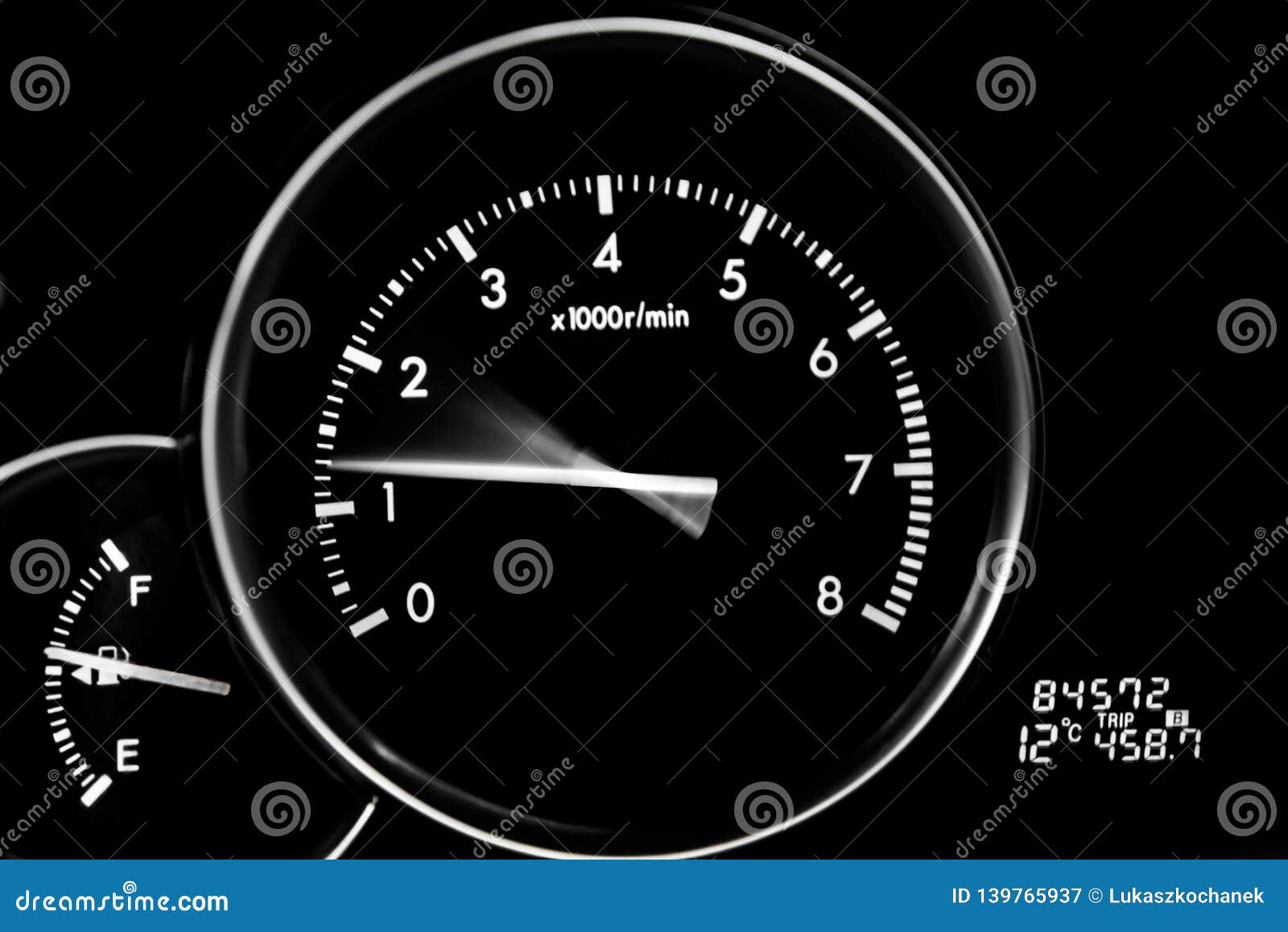 Car Dashboard Dials - Speedometer And Engine Temperature Gauge Stock ...