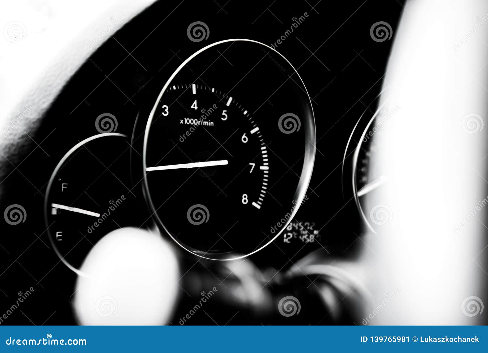 Car Dashboard Dials - Speedometer And Engine Temperature Gauge Stock ...