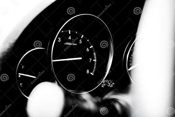 Car Dashboard Dials - Engine RPM Rotations Per Minute Stock Image ...