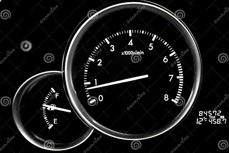 Car Dashboard Dials - Engine RPM Rotations Per Minute Stock Photo ...