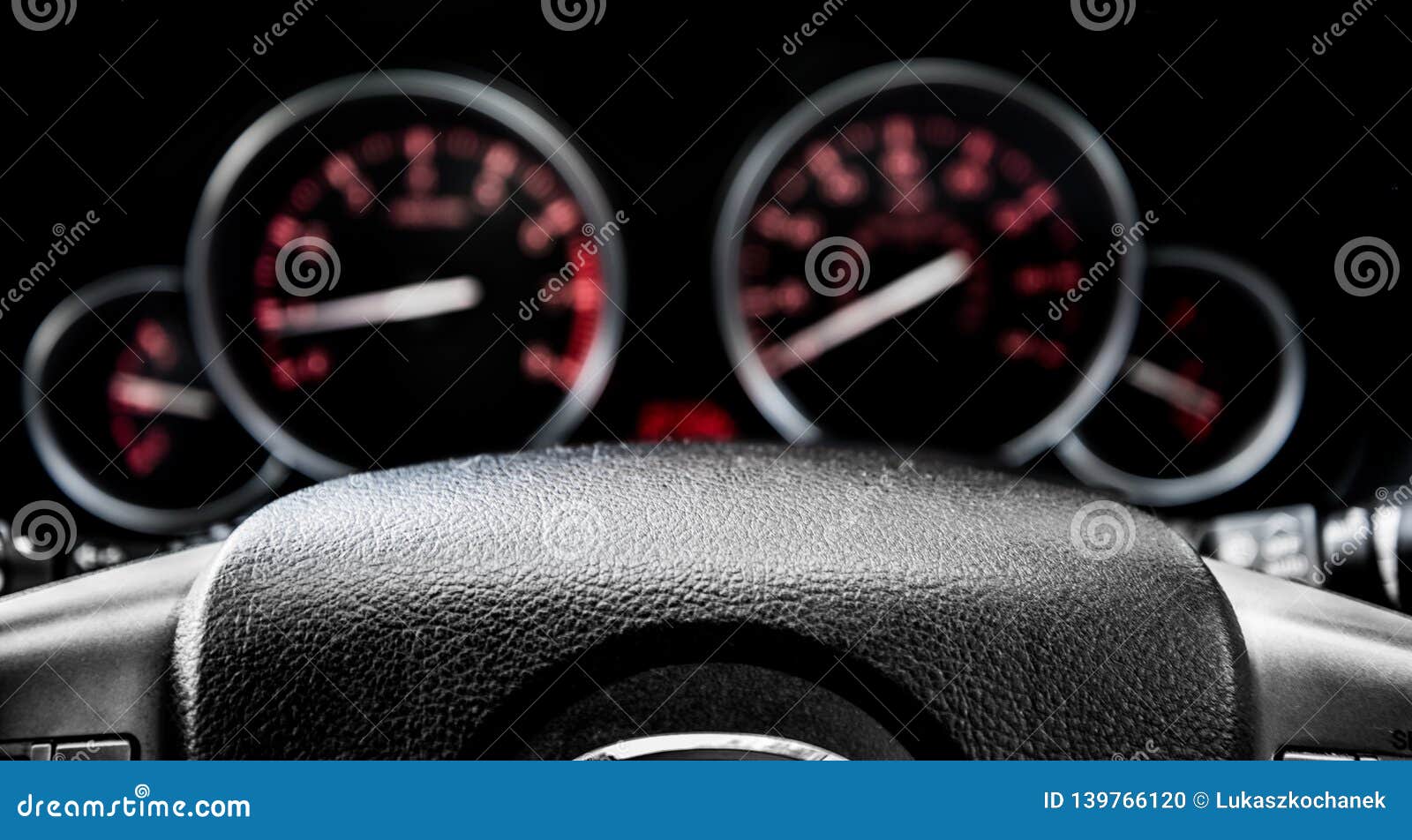 Car Dashboard Dials - Engine RPM and Speedometer Stock Photo - Image of ...