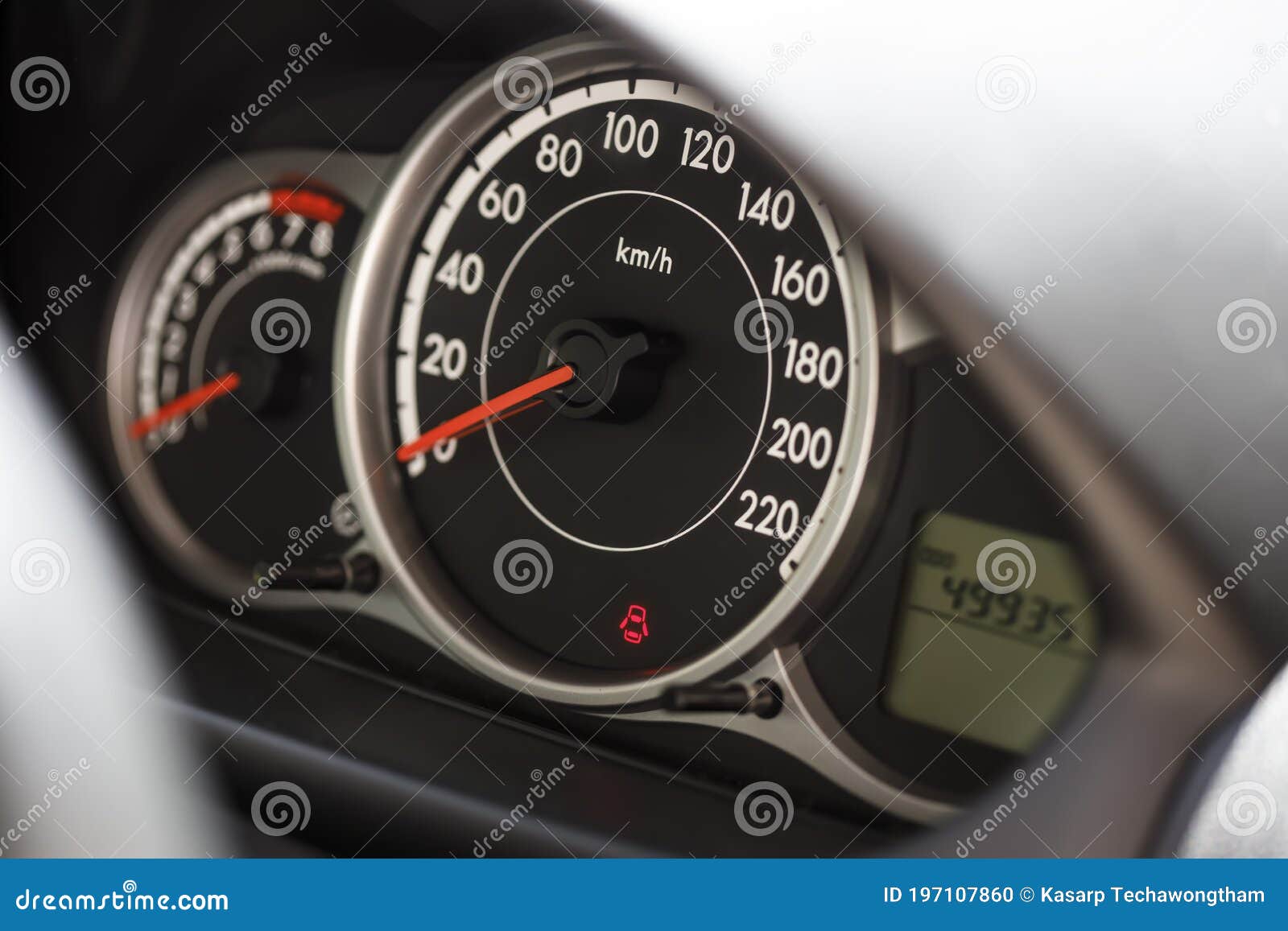 Car Dashboard Door Selective Focus Open Doors Indicator Stock Photo ...
