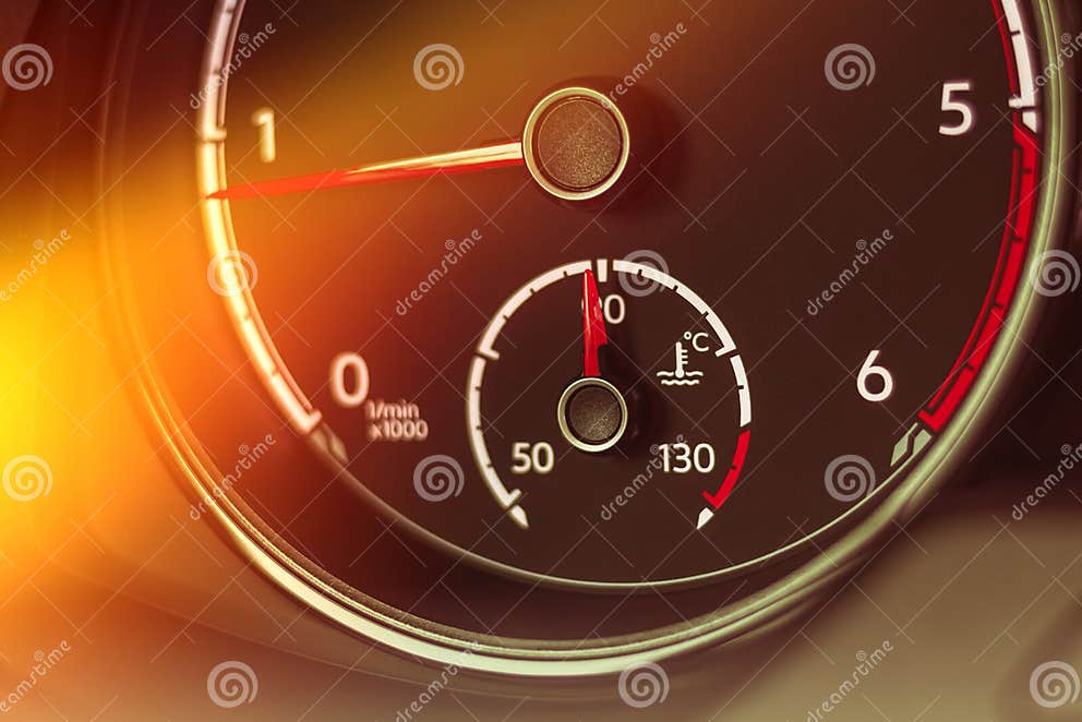 Car. the Dashboard. Engine Coolant Temperature Indicator Stock Image ...