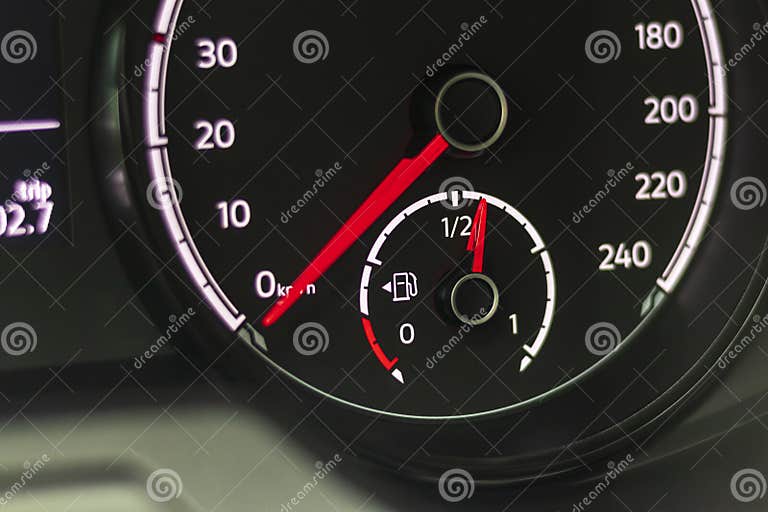 Car. the Dashboard. Engine Coolant Temperature Indicator Stock Photo ...