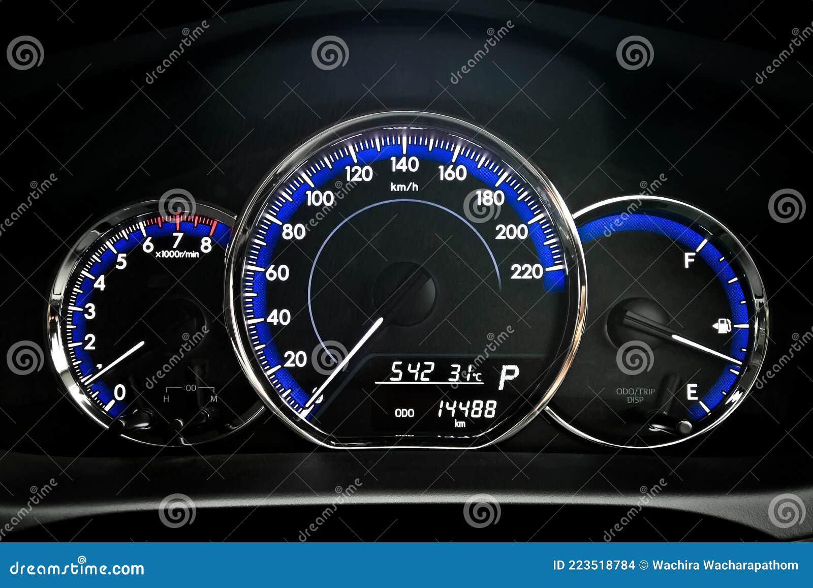 Car Dashboard, Engine Gauge, Speedometer Stock Photo - Image of drive ...