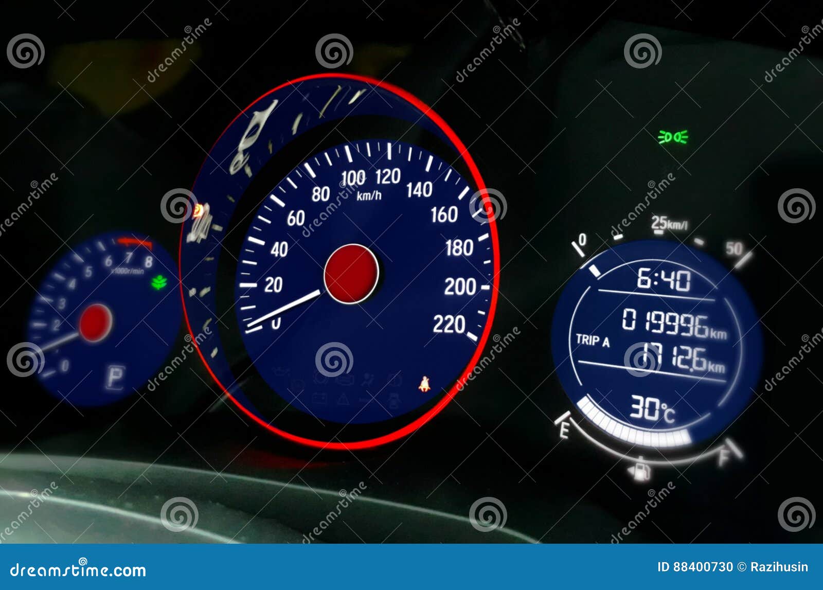 Car Dashboard With Focus On Engine Start Stop Button, Modern CarCar ...