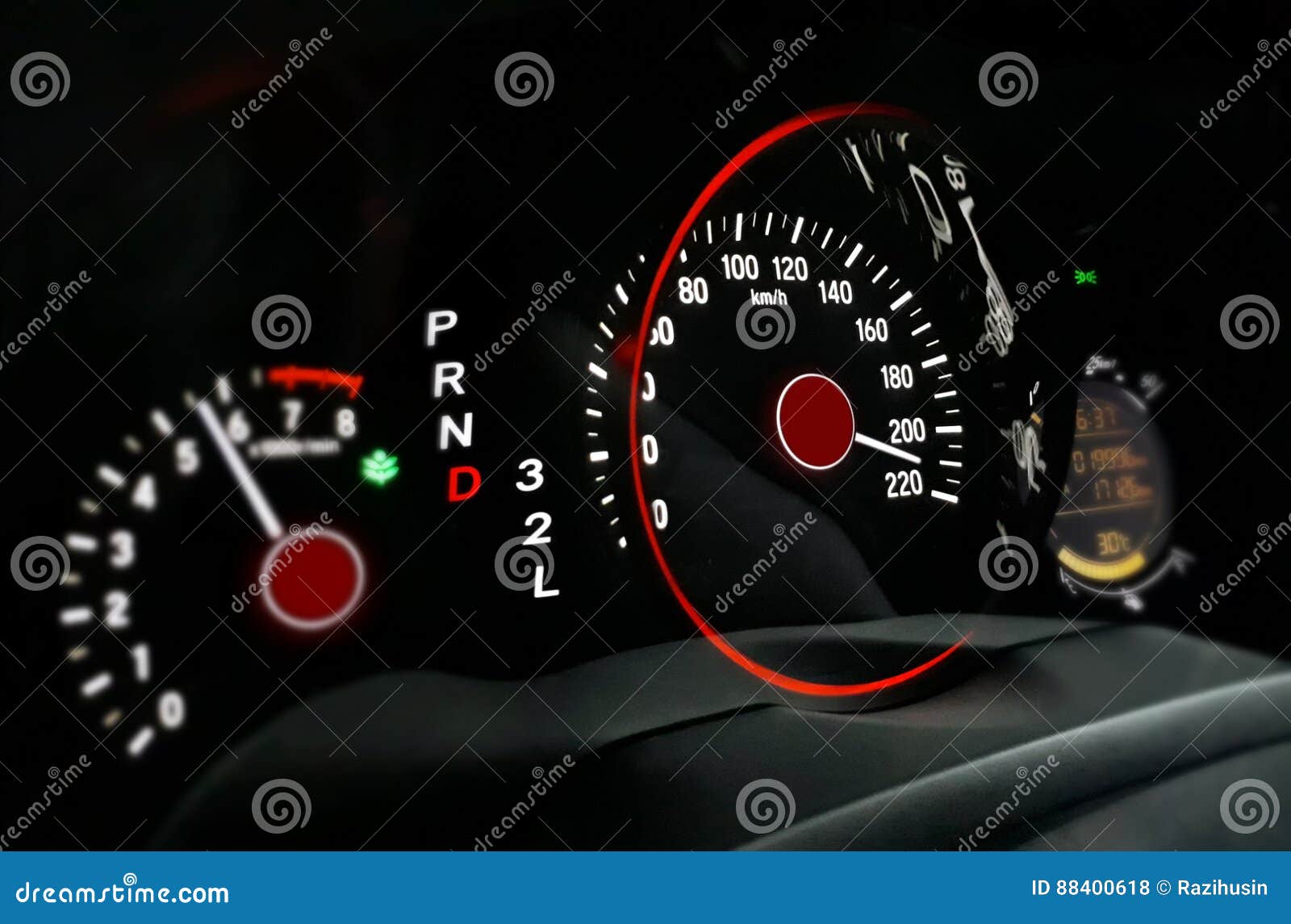 Car Dashboard with High Speed Movement Stock Photo - Image of ...