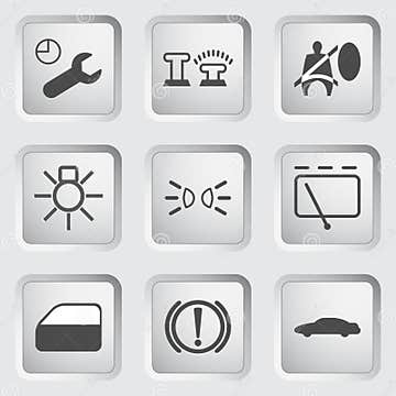 Car Dashboard icons 3 stock vector. Illustration of glass - 38139587