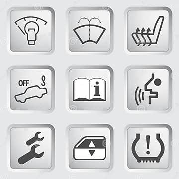 Car Dashboard icons 4 stock vector. Illustration of away - 38154923