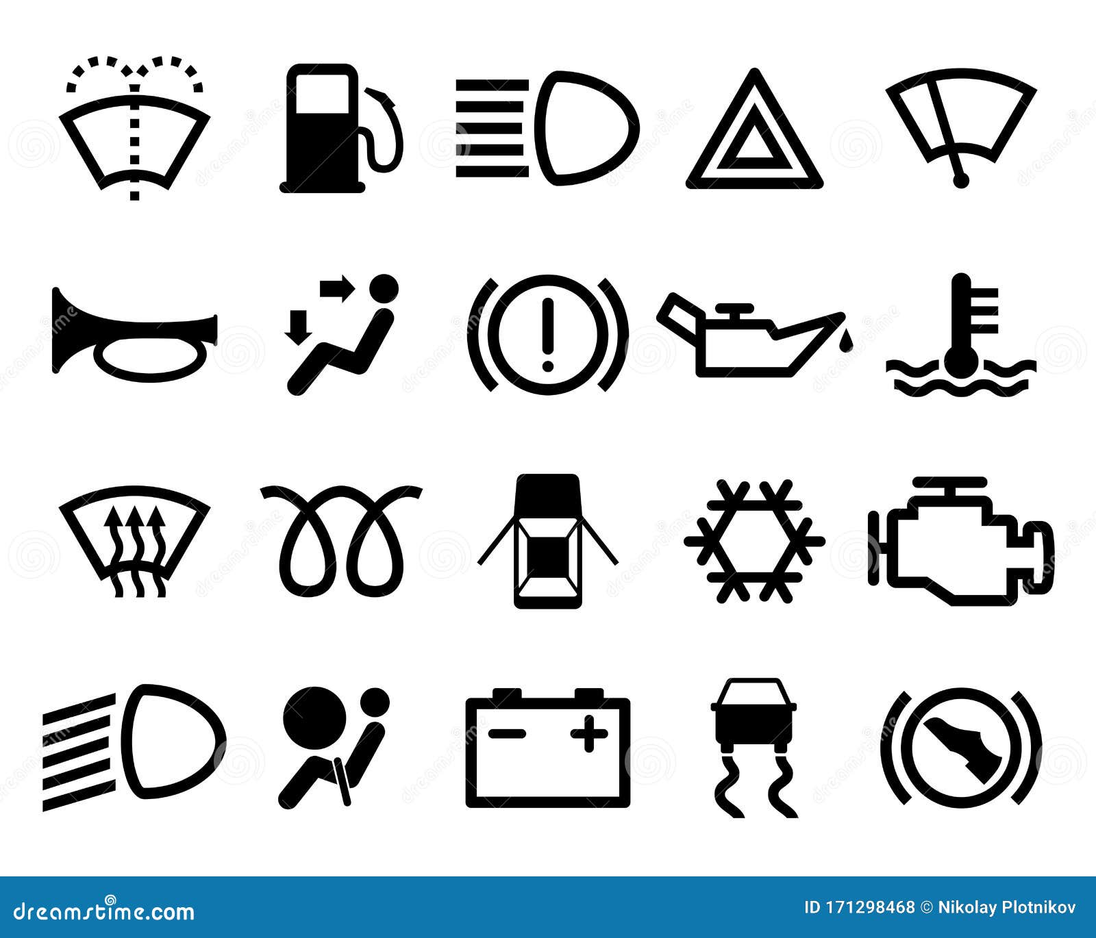Car Dashboard Icons Set Isolated On White Background. Icon Pack Car ... Car Dashboard Icons Set Isolated On White Background. Icon Pack Car ...