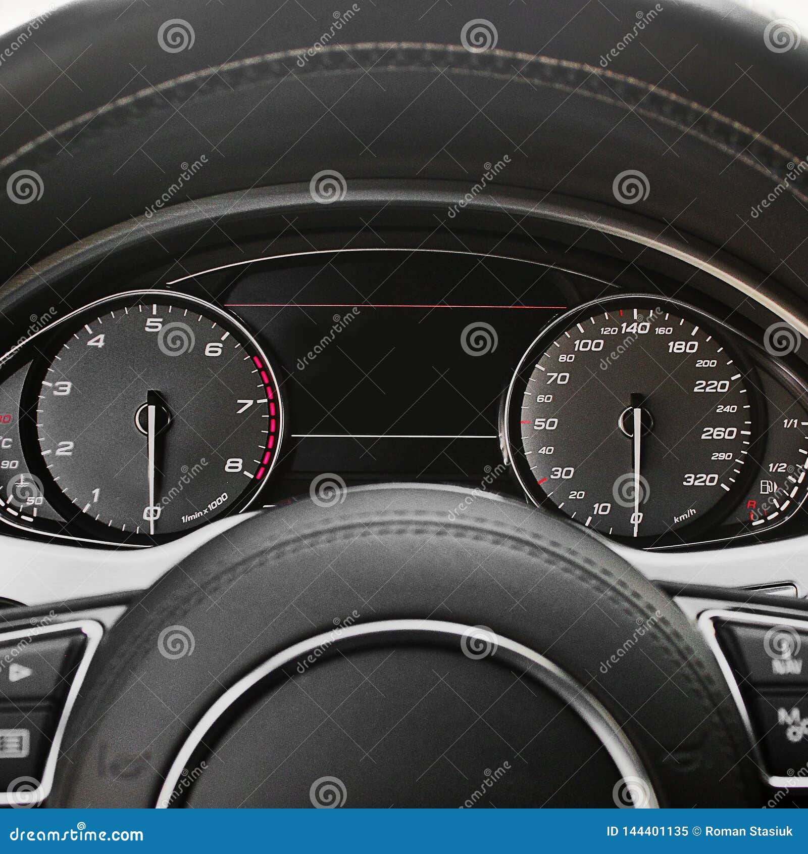 Car Dashboard, Illuminated Panel, Speed Display Stock Photography ...