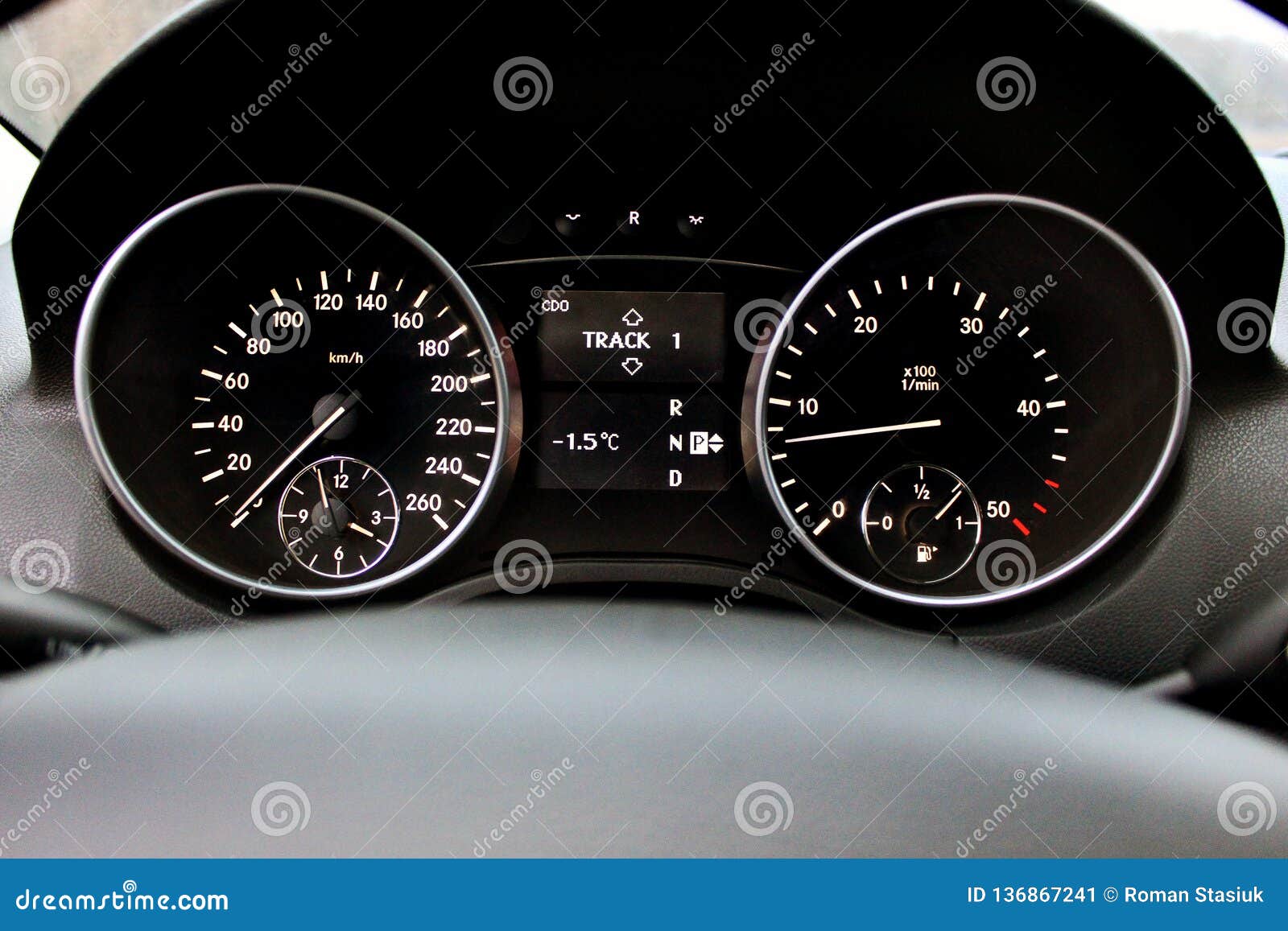 Car Dashboard, Illuminated Panel, Display Stock Image - Image of detail ...