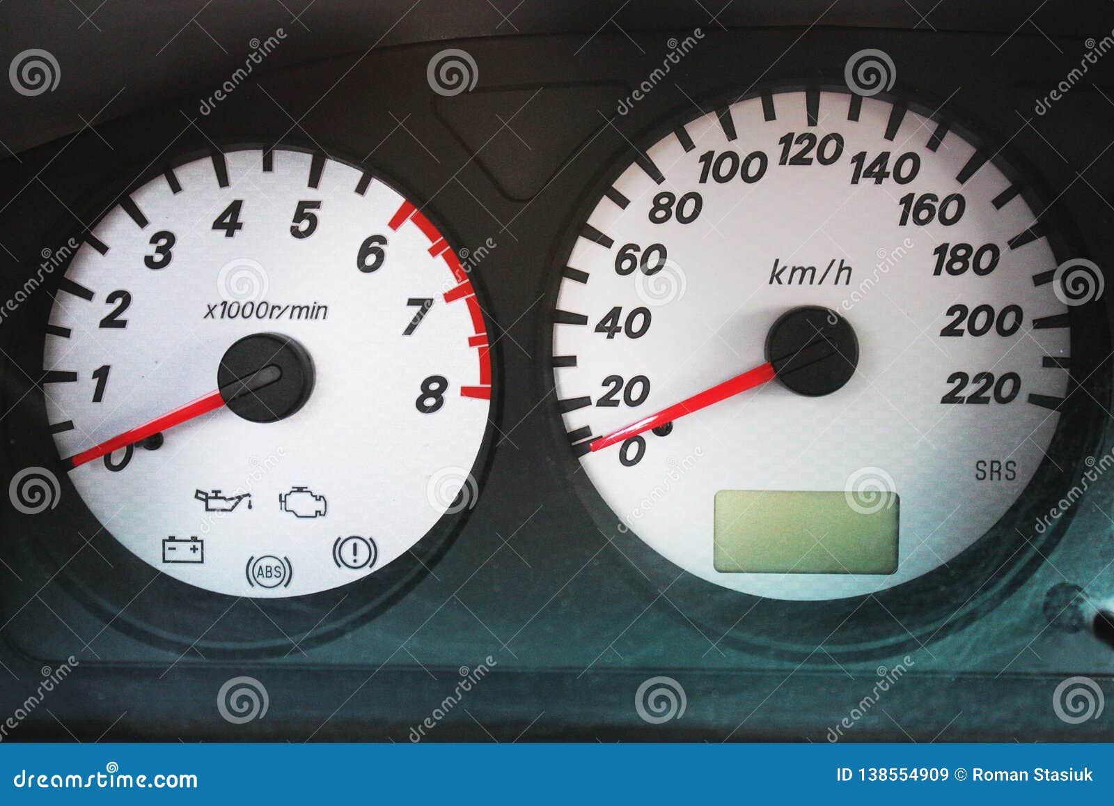Car Dashboard, Illuminated Panel, Speed Display Stock Image - Image of ...