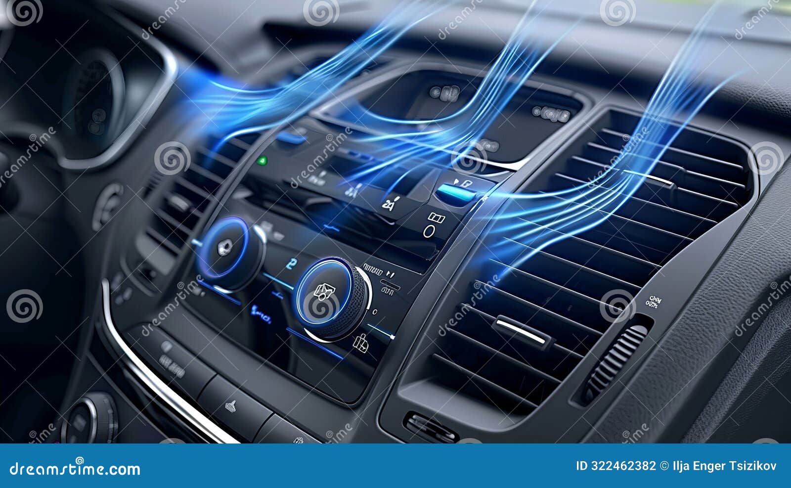 Car Dashboard Infographic Airflow Visualization, Temperature Control ...