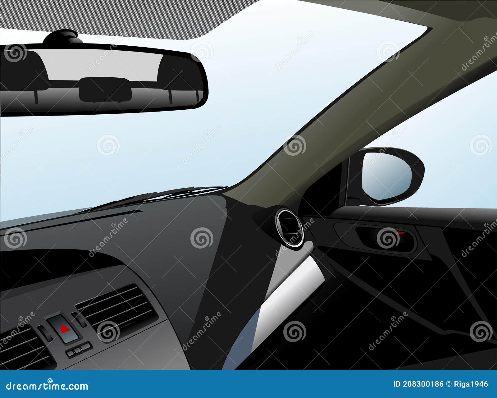 Car Dashboard and Interior. Stock Vector - Illustration of trip ...