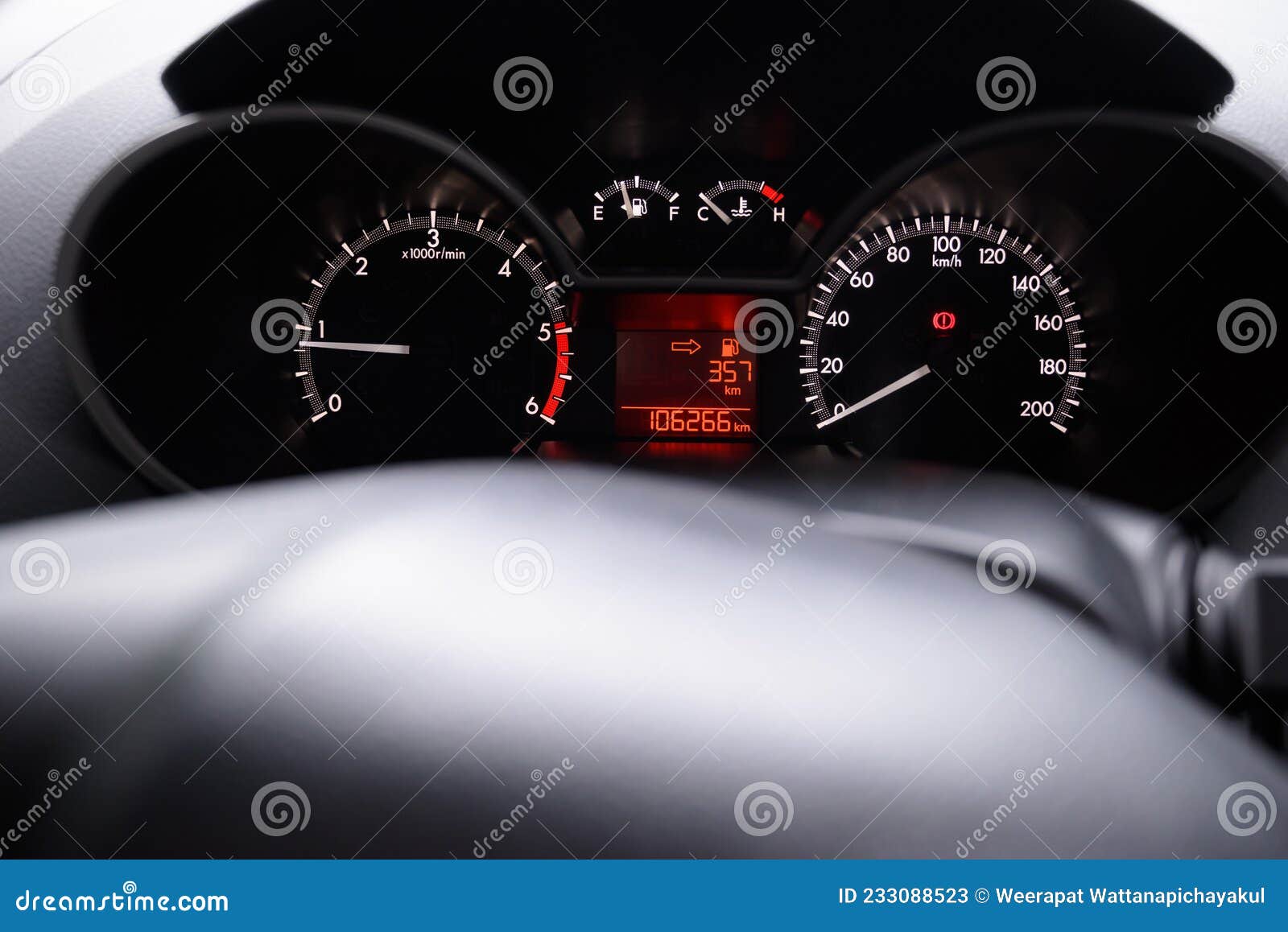 Car Dashboard with LED Panel Stock Image - Image of engine, inside ...