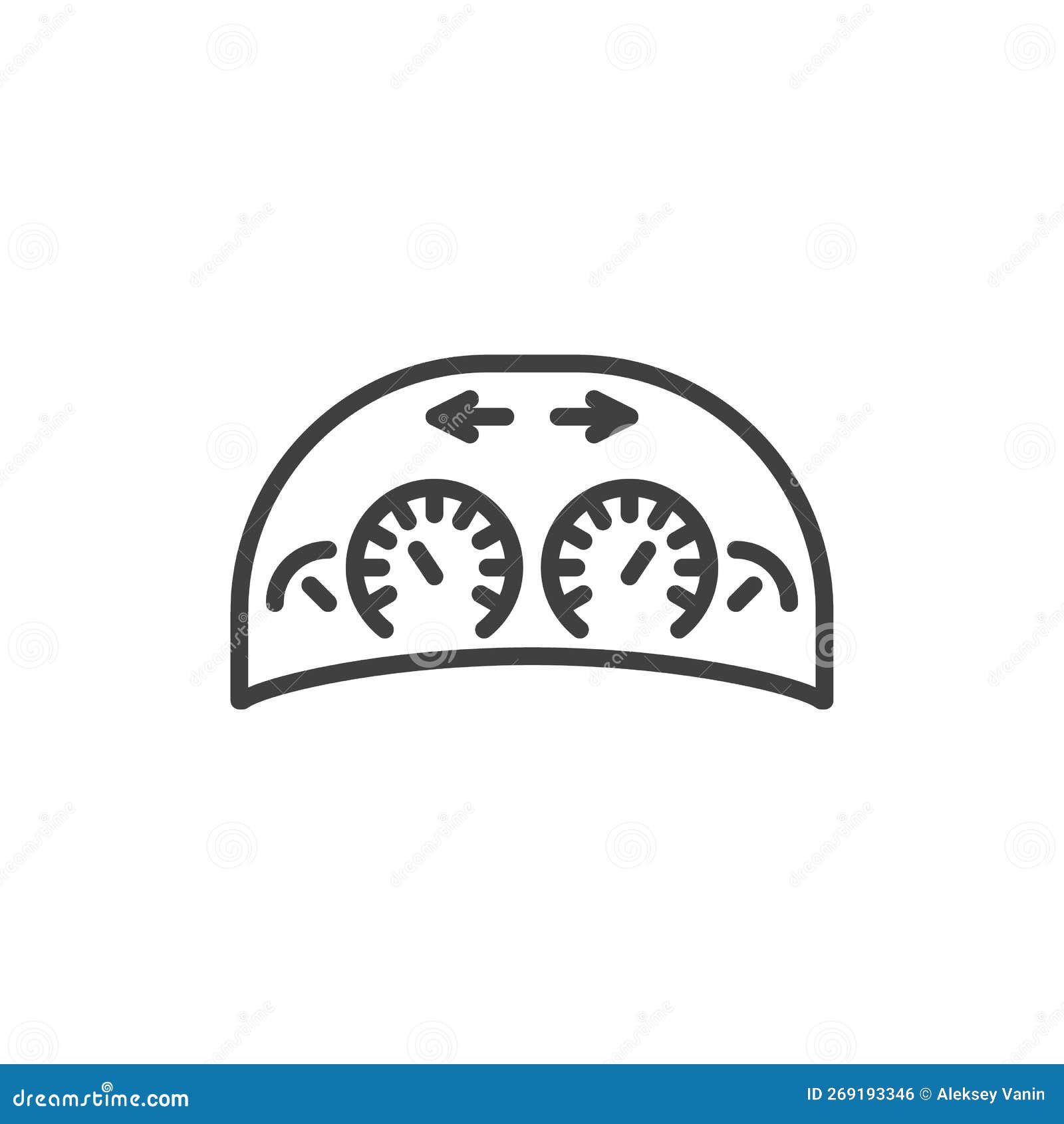 Dashboard Line And Glyph Icon. Car Indicator Vector Illustration ...