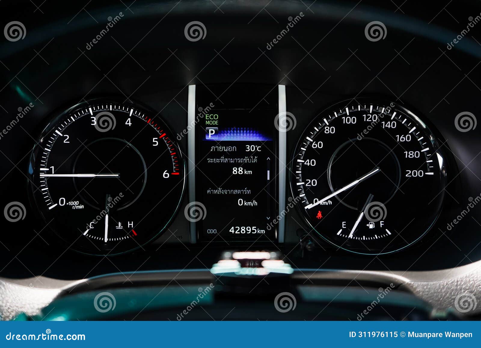 Car? Dashboard? Modern? Automobile Control?illuminated Panel? Speed ...