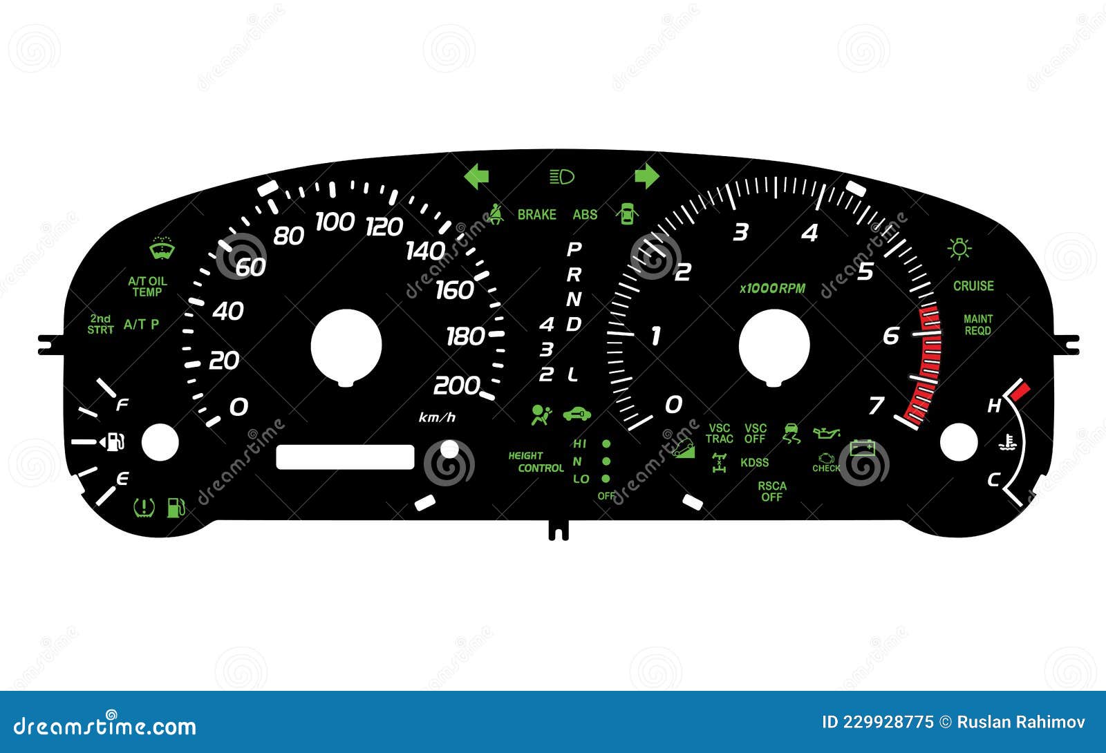 Car Dashboard Modern Automobile Control Panel in EPS10 Stock Vector ...