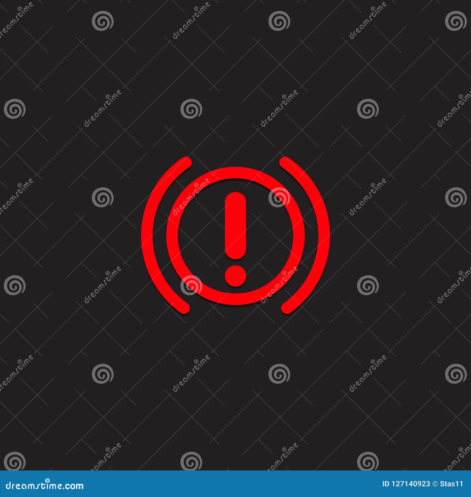 Brake System Warning Icon. Linear Vector Illustration From Car ...