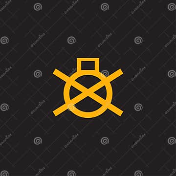 Car Dashboard Panel Icon on a Black Background. Symbol of a Malfunction ...