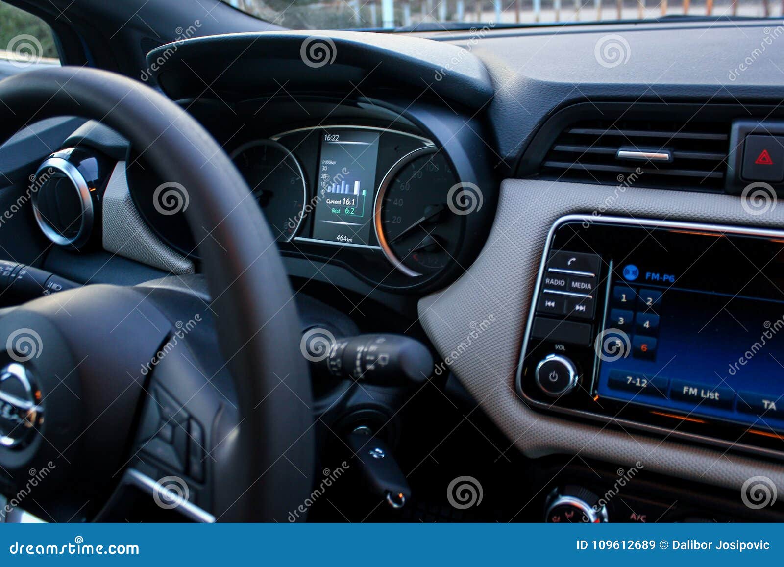 Car Dashboard Showing Consumtion Info Stock Image - Image of cockpit ...