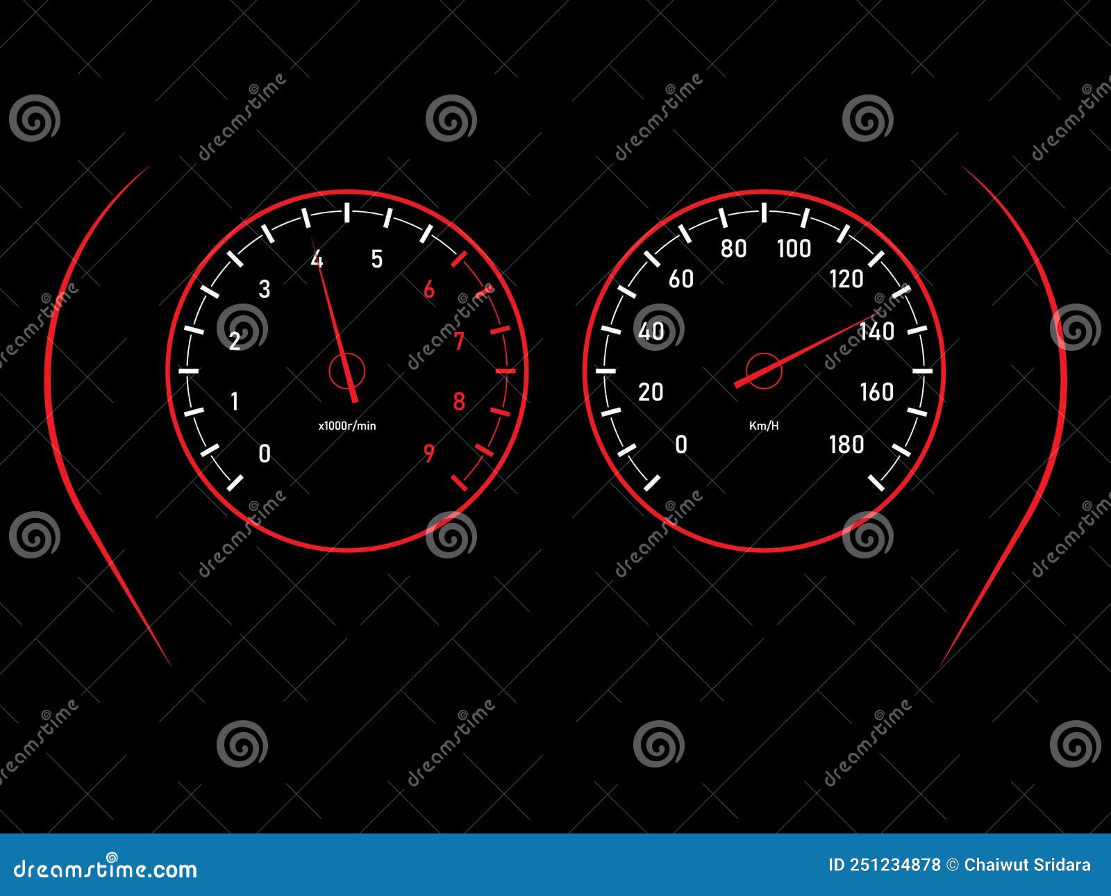 Car Dashboard, Speed Meter Racing Sport Design, Vector Stock Vector ...