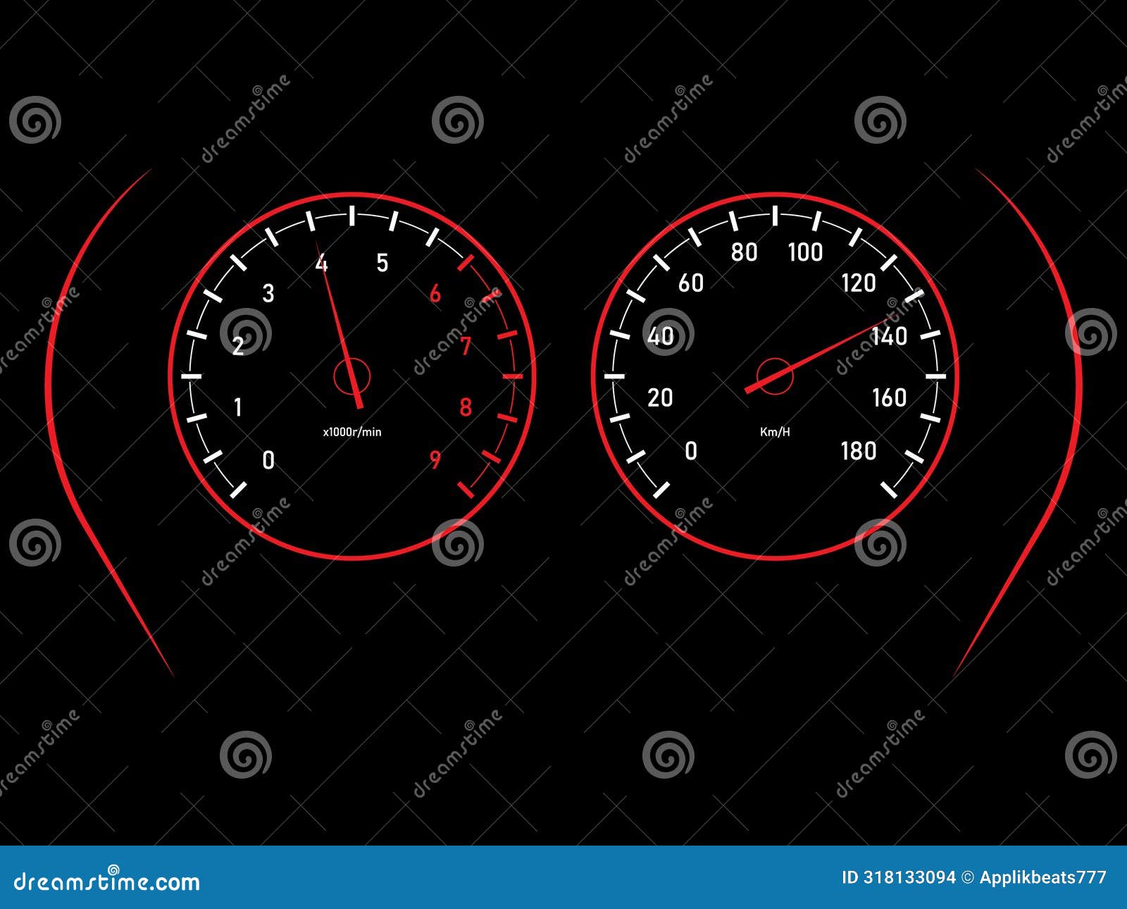 Car Dashboard, Speed Meter Racing Sport Design, Vector Illustration ...
