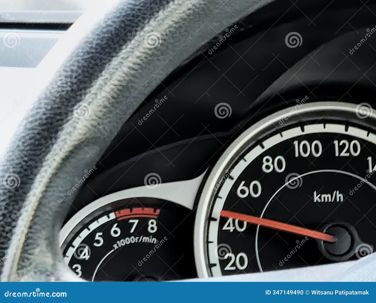 Car Dashboard with Speedometer Close Up View Stock Photo - Image of ...