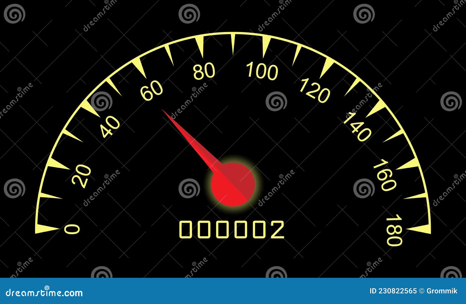 Car Dashboard Speedometer Scale, Driving Speed and Mileage Stock Vector ...