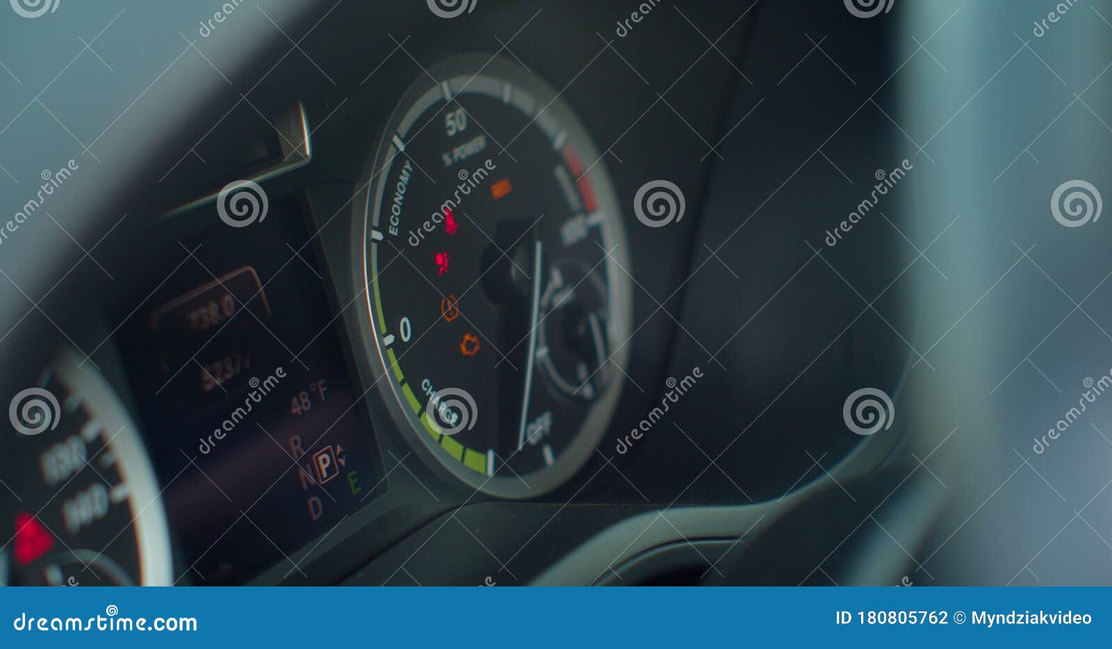 Car Dashboard during Start Engin. Starting Electric Car Dashboard ...