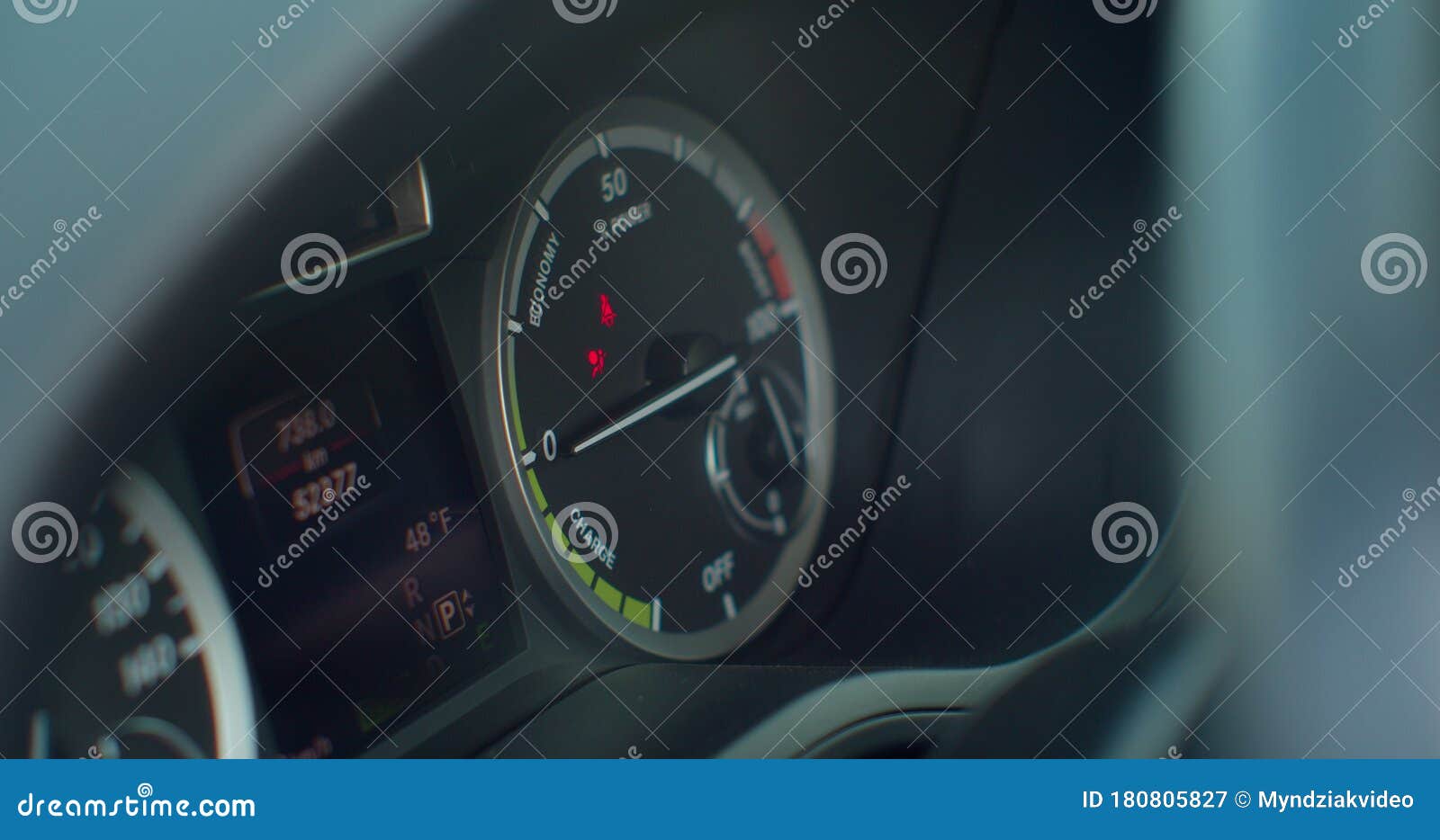 Car Dashboard during Start Engin. Starting Electric Car Dashboard ...